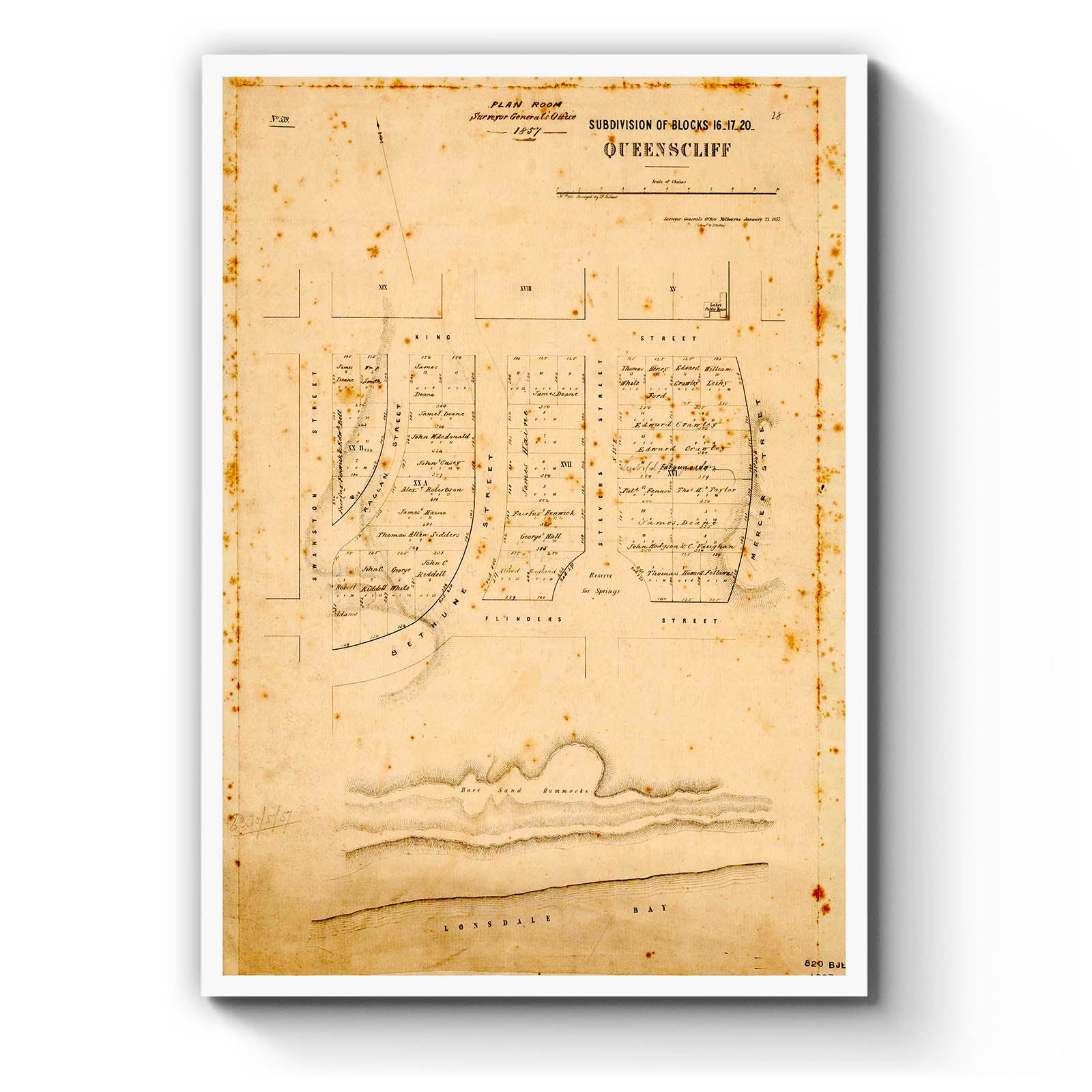 Queenscliff, Victoria Australia Vintage Map #5 (1857) – Vintage Maps