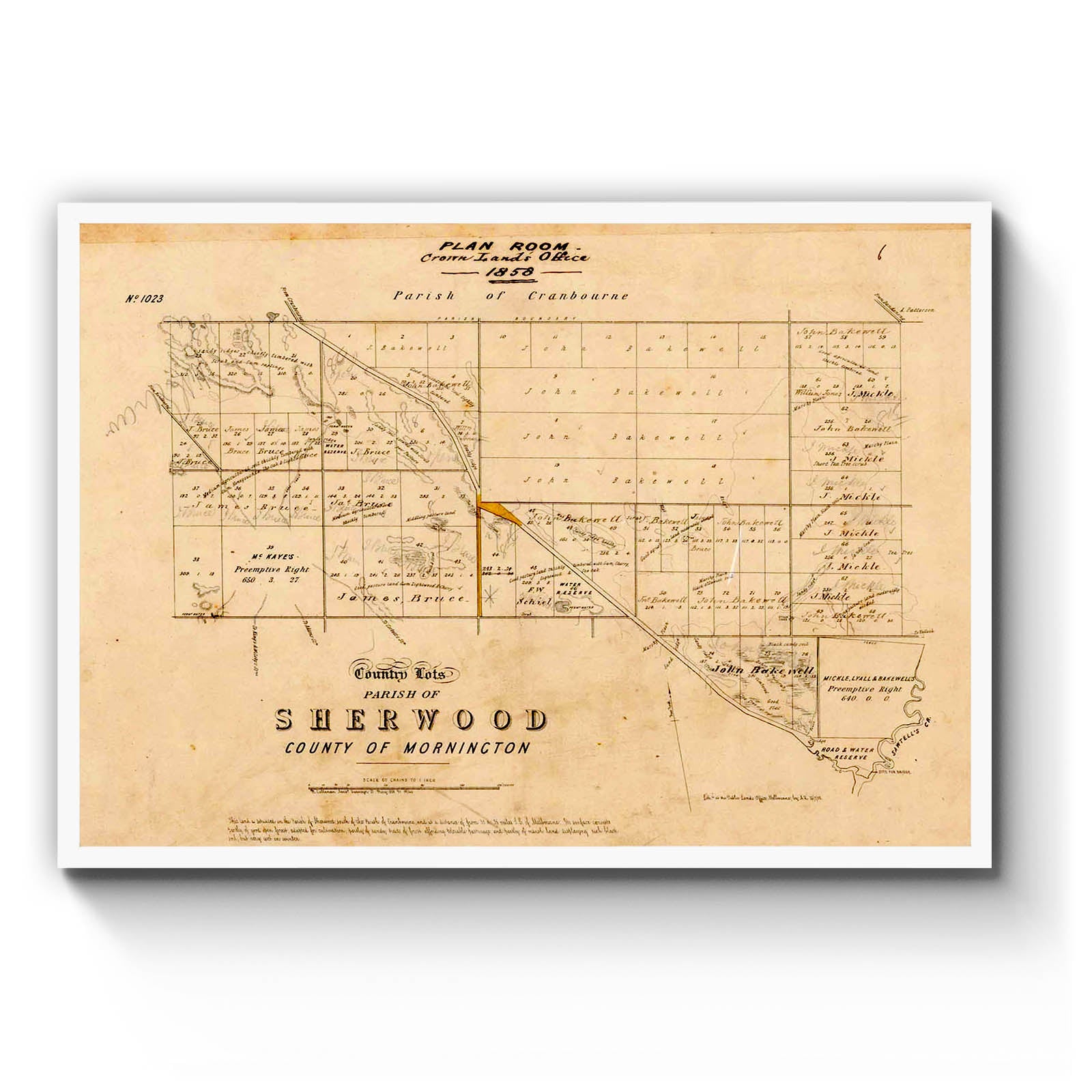 Cranbourne, Victoria Australia Vintage Map #1 (1858) – Vintage Maps