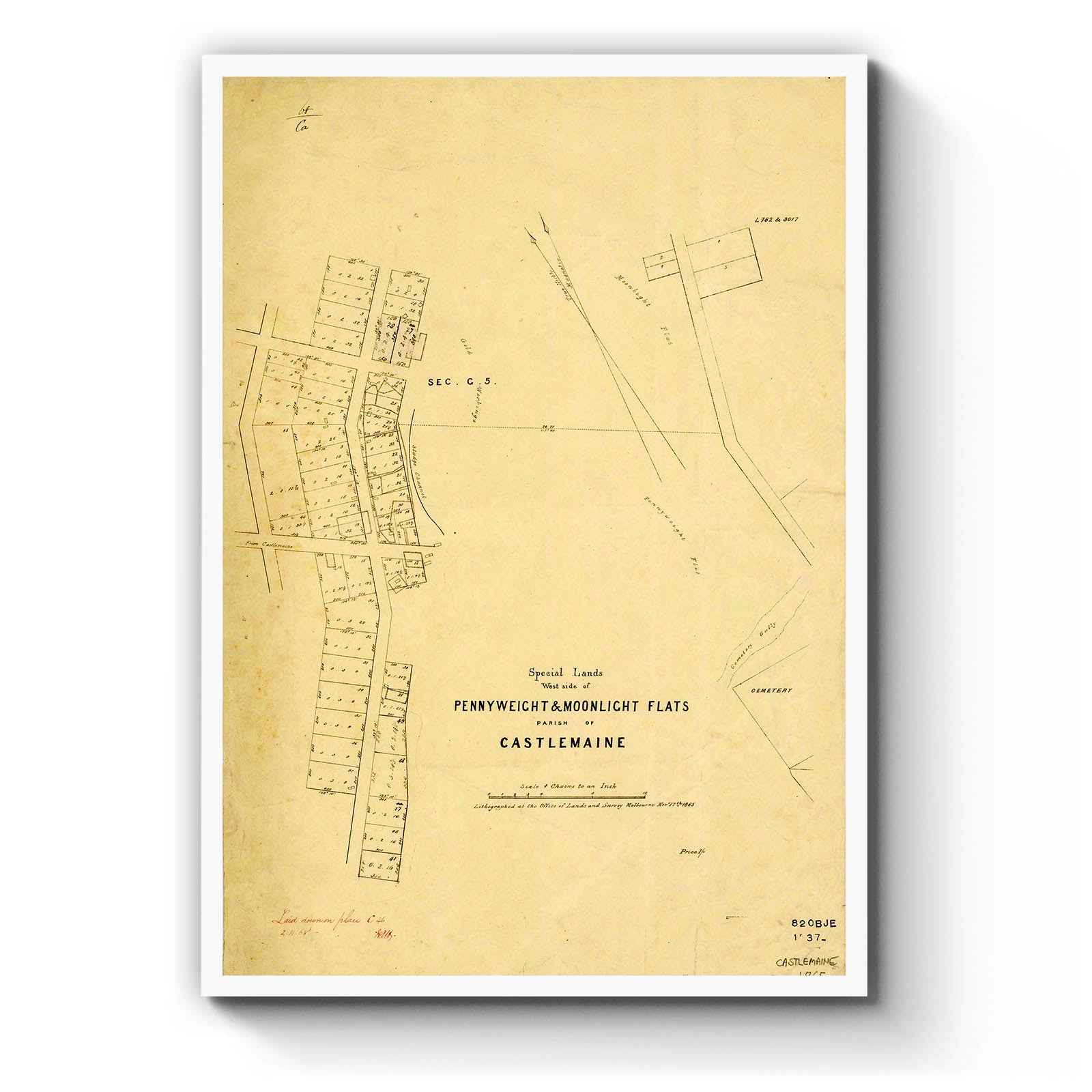 Castlemaine, Victoria Australia Vintage Map #7 (1865) – Vintage Maps
