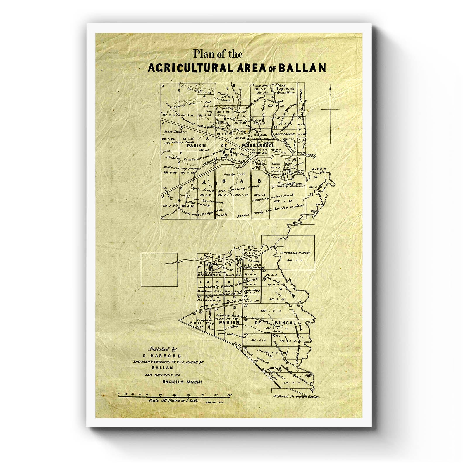 Ballan, Victoria Australia Vintage Map #4 (186-) – Vintage Maps