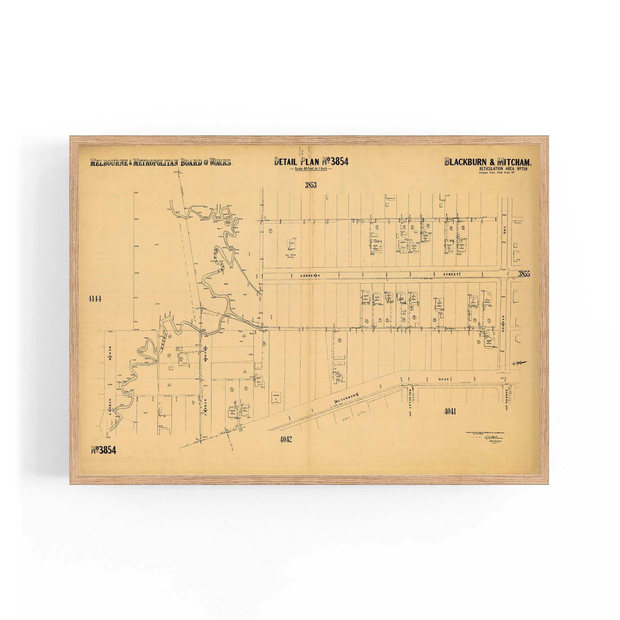 1938 Vintage Map of Blackburn, Victoria Australia – Vintage Maps