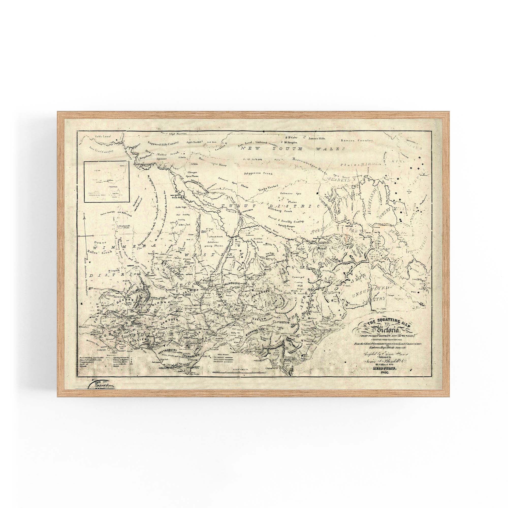 1860 Vintage Map of Victoria, Australia – Vintage Maps