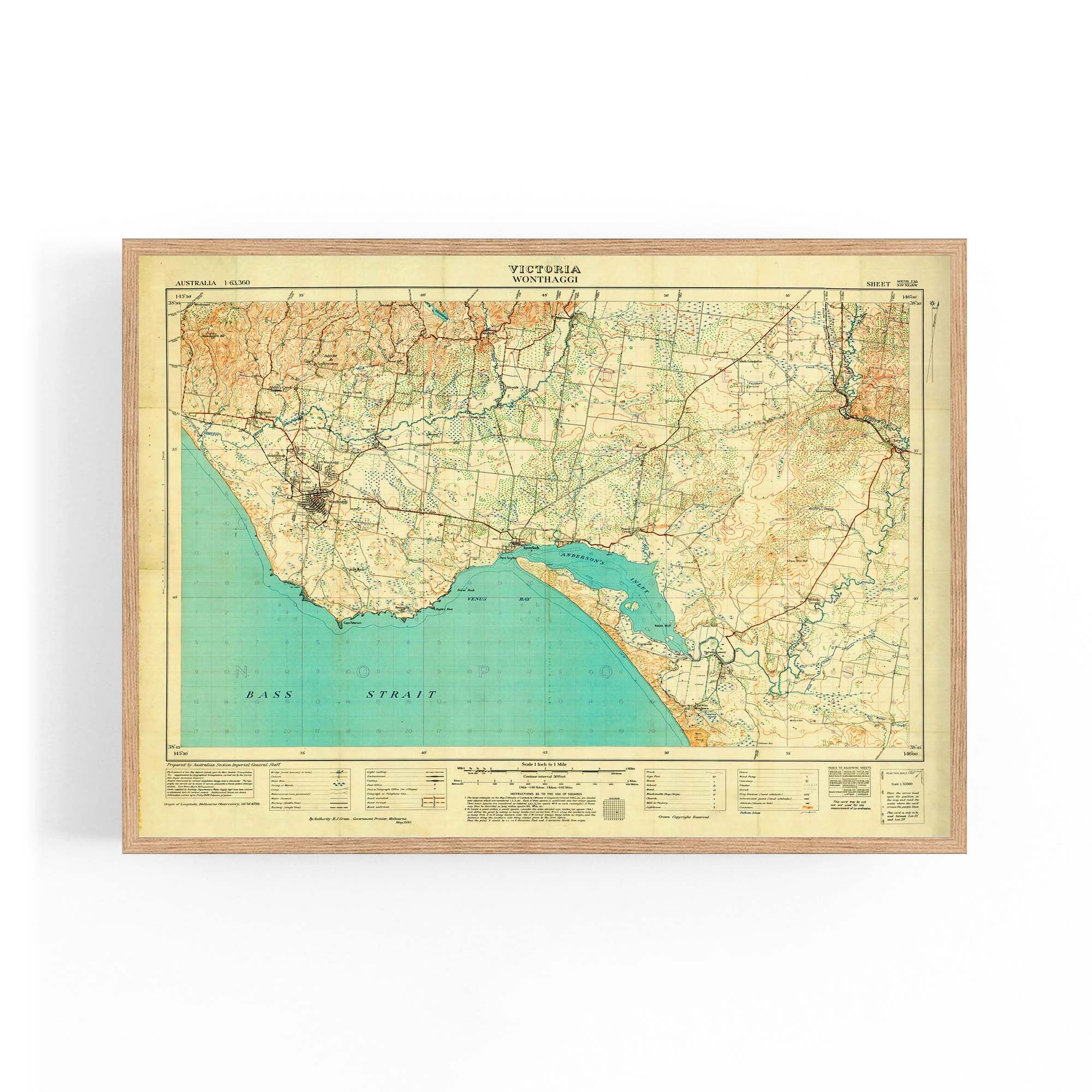 1930 Vintage Map of Wonthaggi, Victoria Australia – Vintage Maps