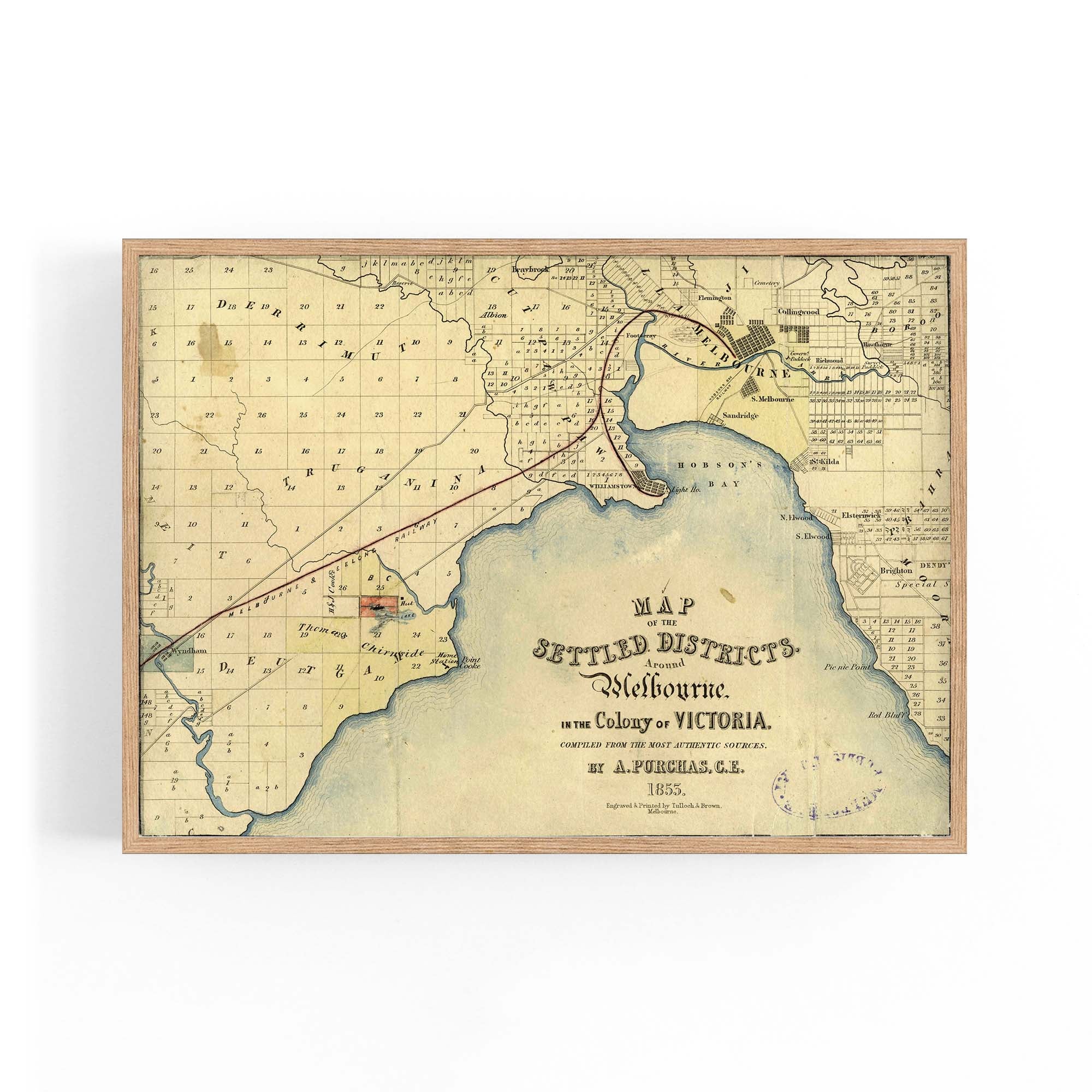 1853 Map of Melbourne and Suburbs – Vintage Maps