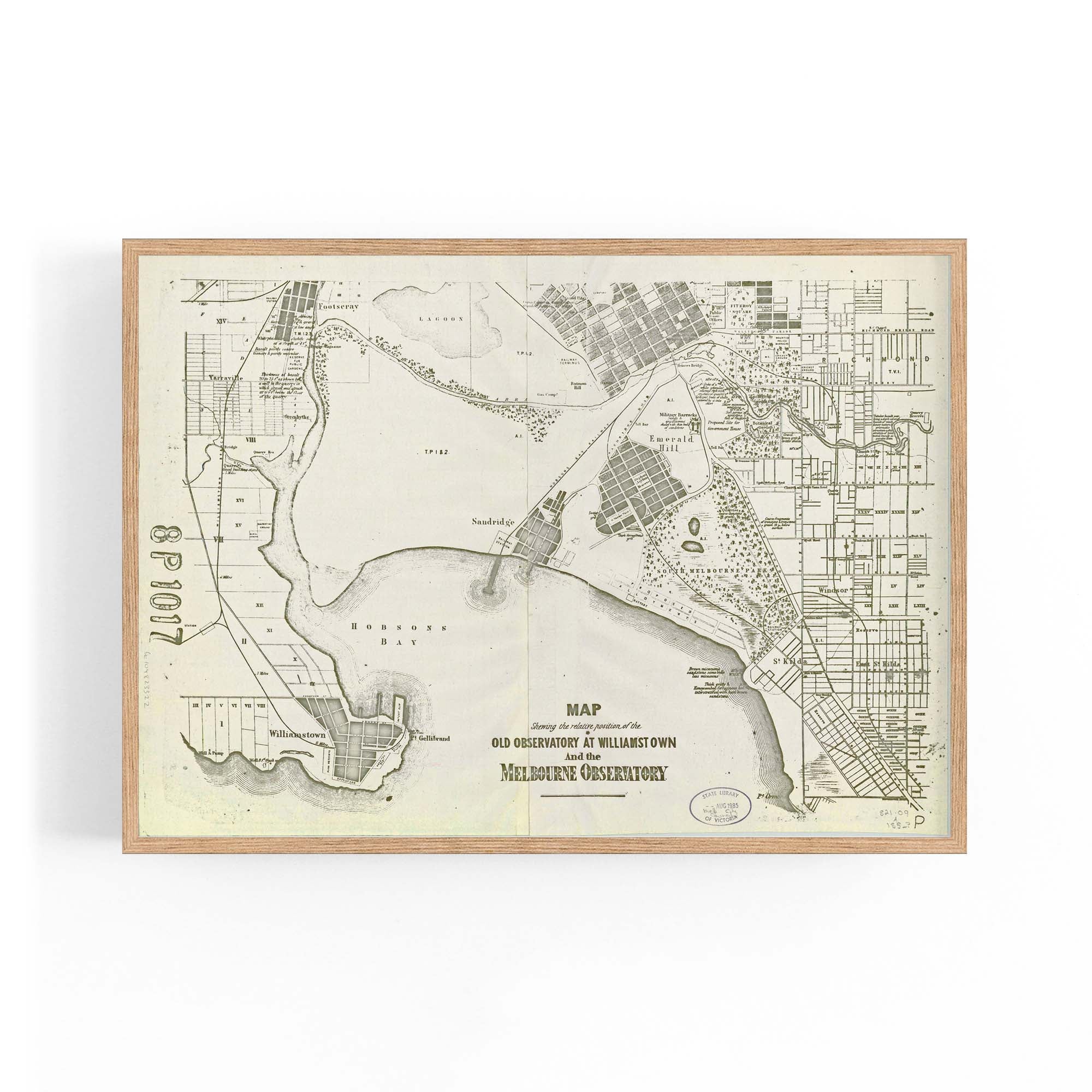 1850 Map of Melbourne and Suburbs – Vintage Maps