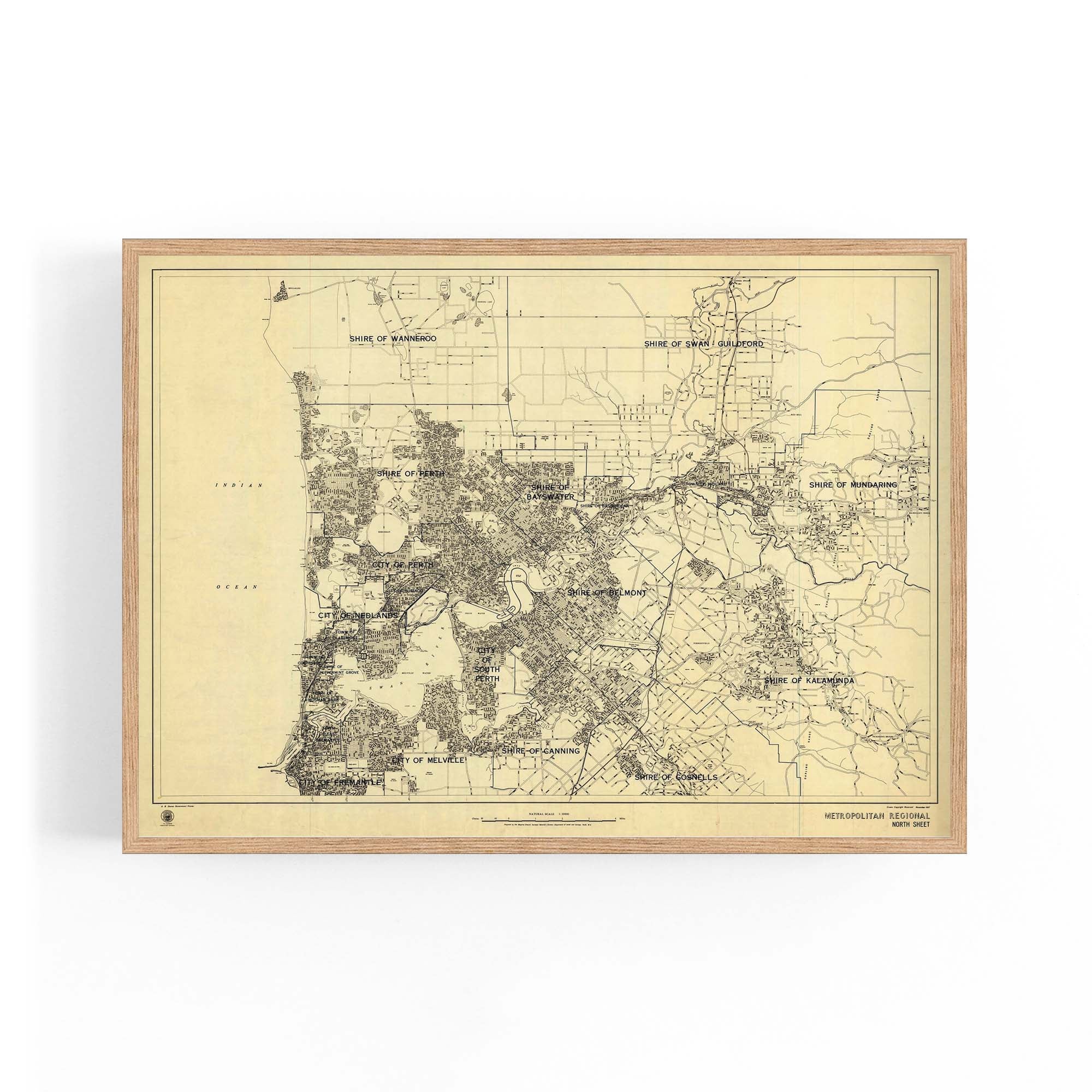 1967 Map of Perth & Surrounds, Western Australia – Vintage Maps