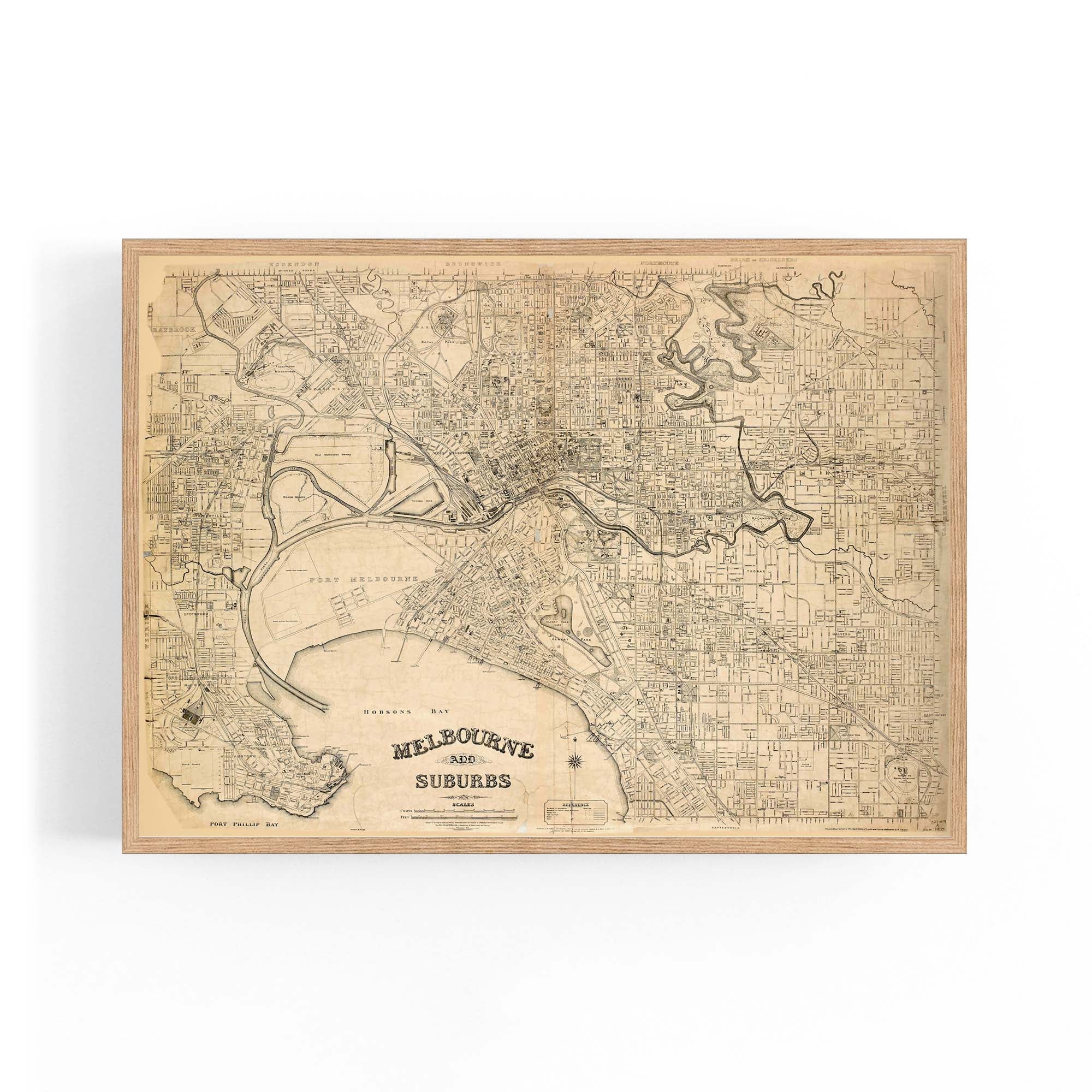 1910 Vintage Map of Greater Melbourne and Suburbs, Victoria – Vintage Maps