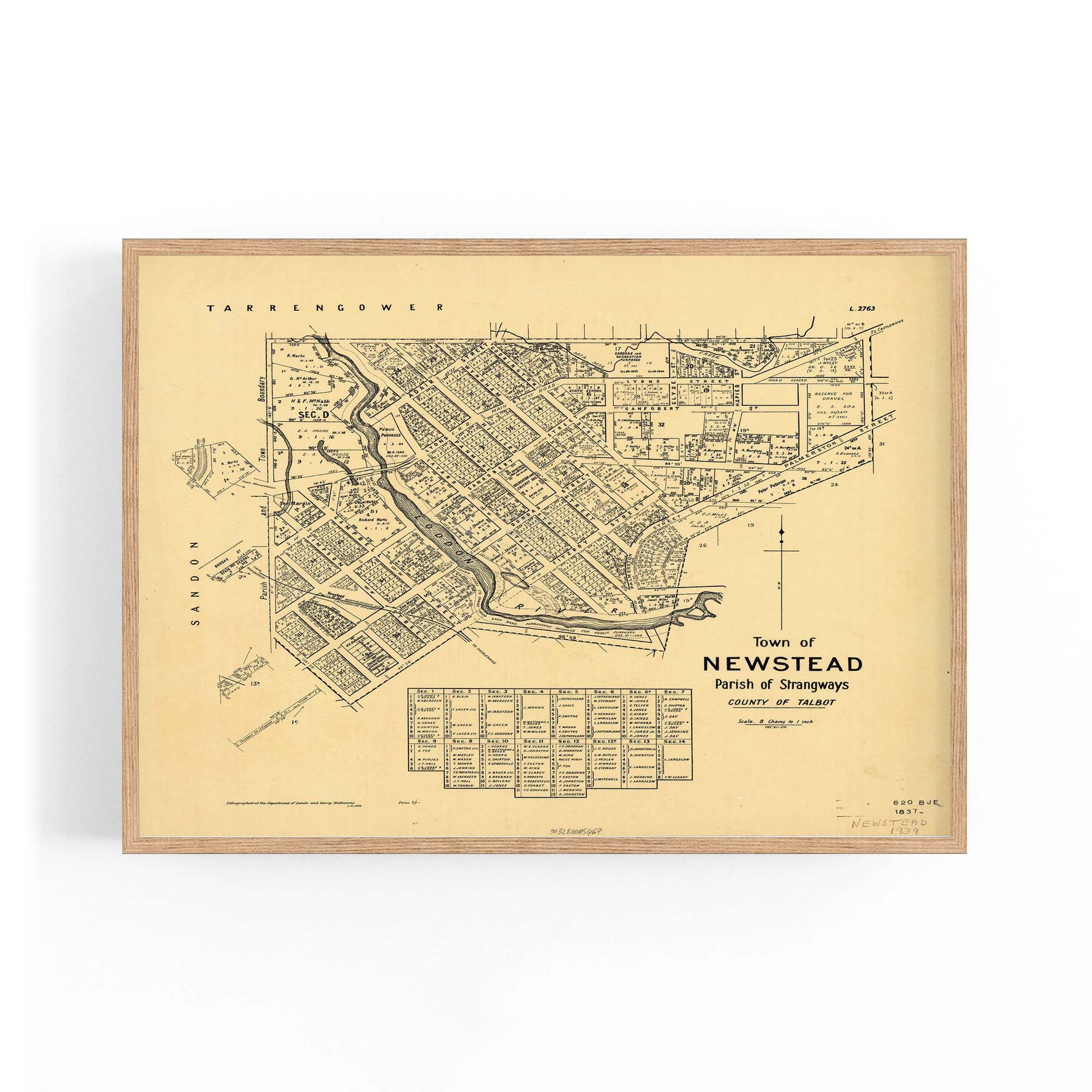 1939 Vintage Map of Newstead, Victoria Australia – Vintage Maps