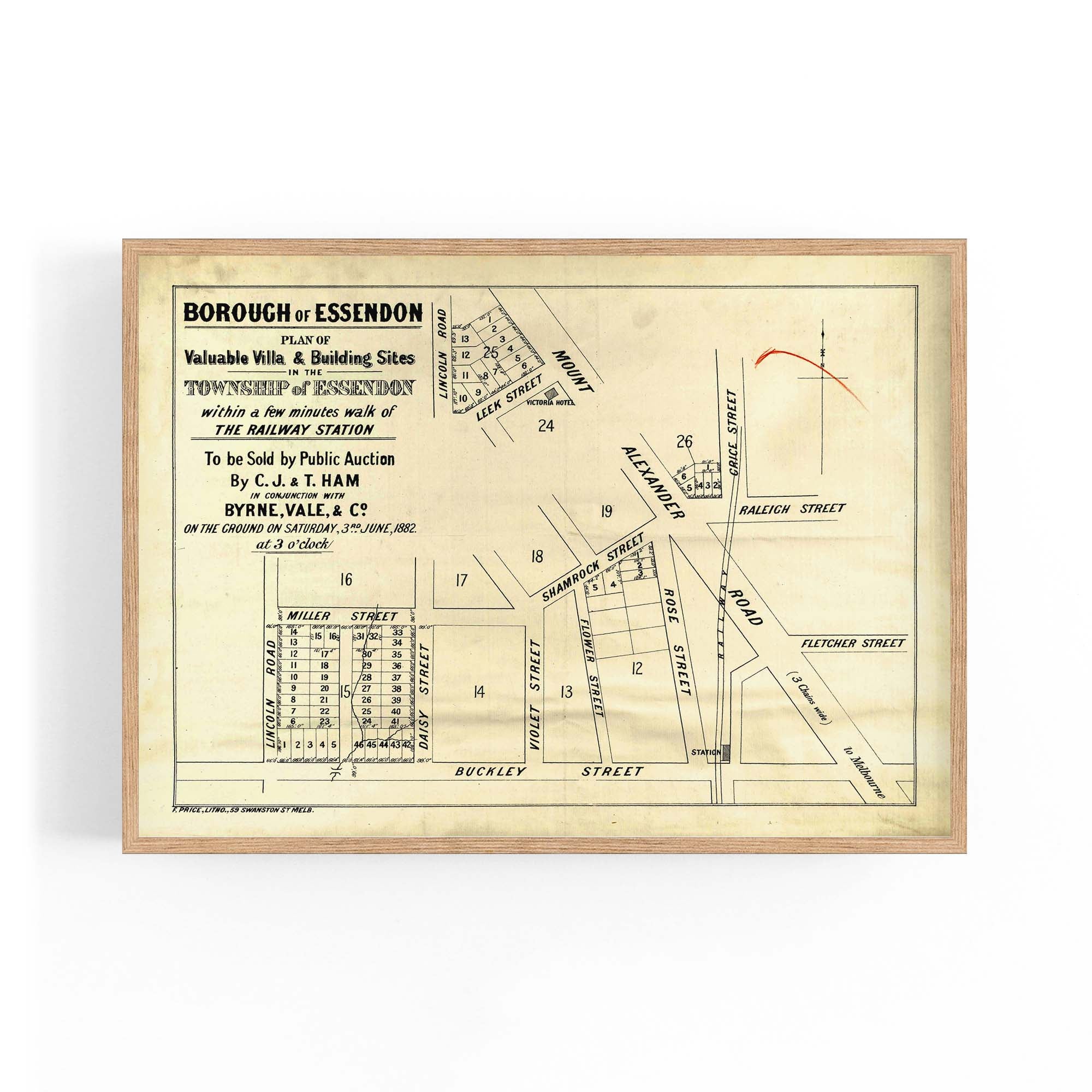 1882 Vintage Map of Essendon, Victoria Australia – Vintage Maps