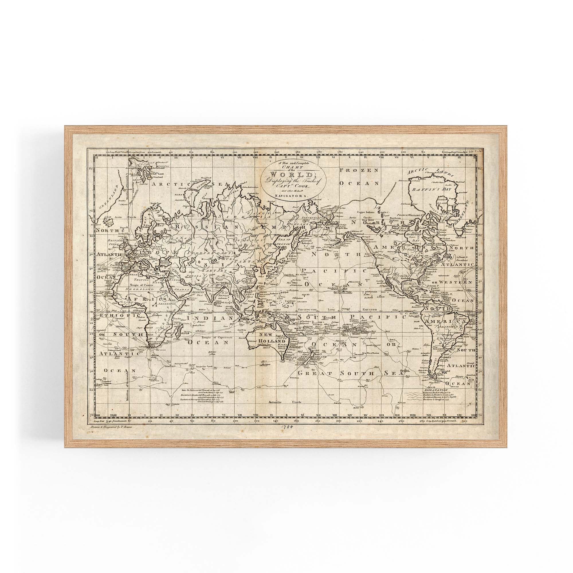 1788 Vintage Map of The World – Vintage Maps