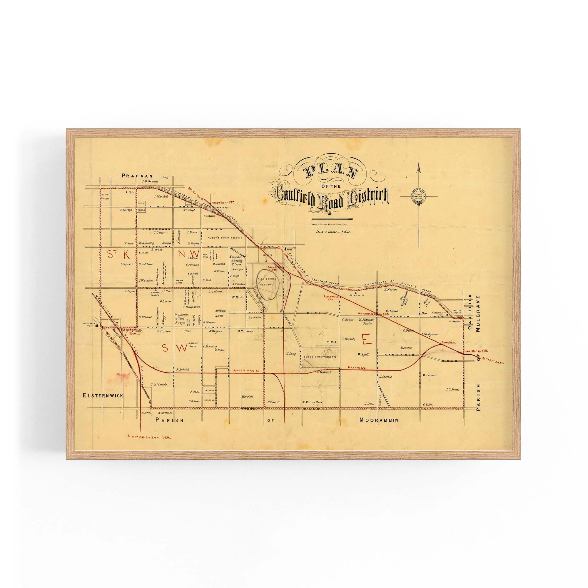1860's Vintage Map of Caulfield, Victoria Australia – Vintage Maps