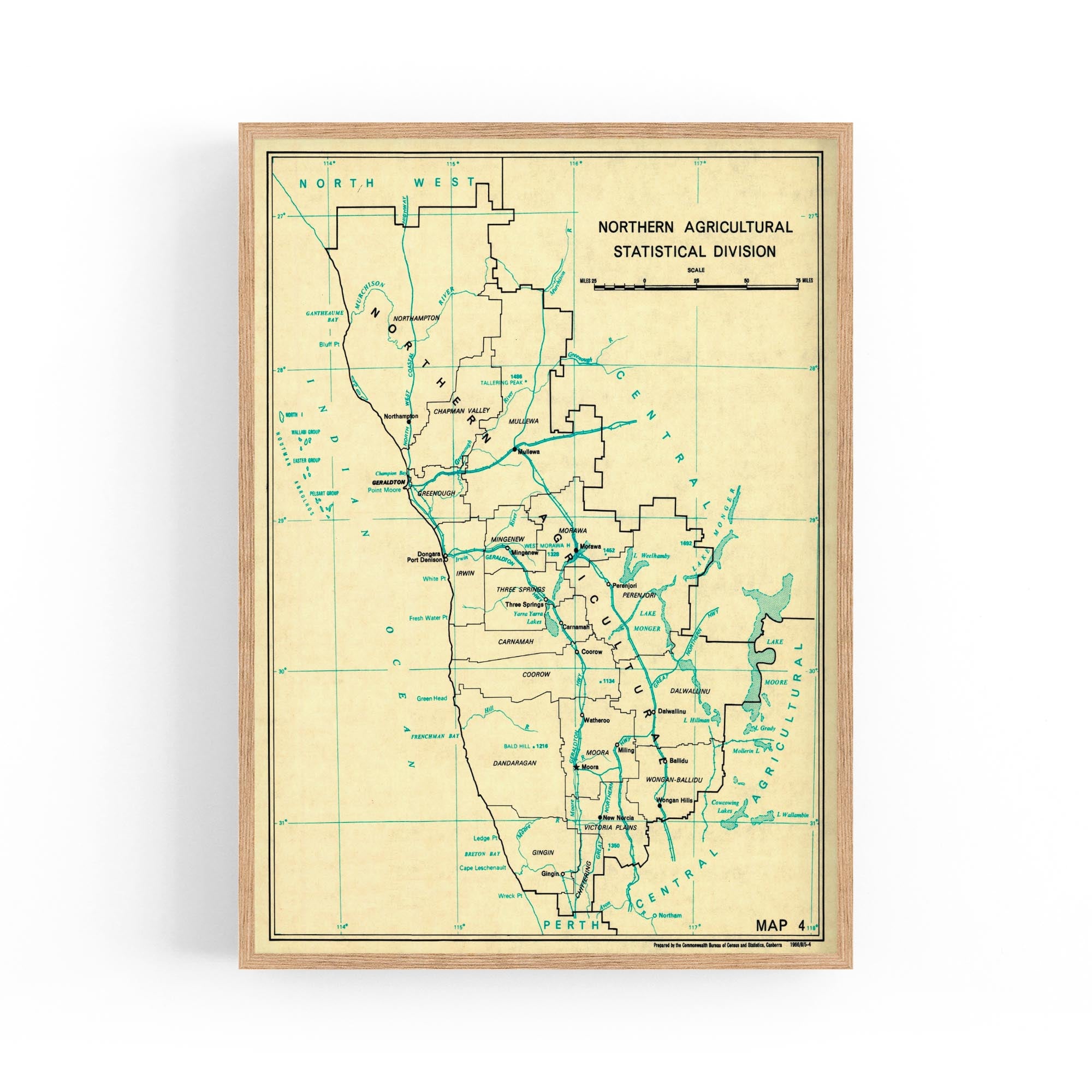 1966 Map of Geraldton & Surrounds, Western Australia – Vintage Maps