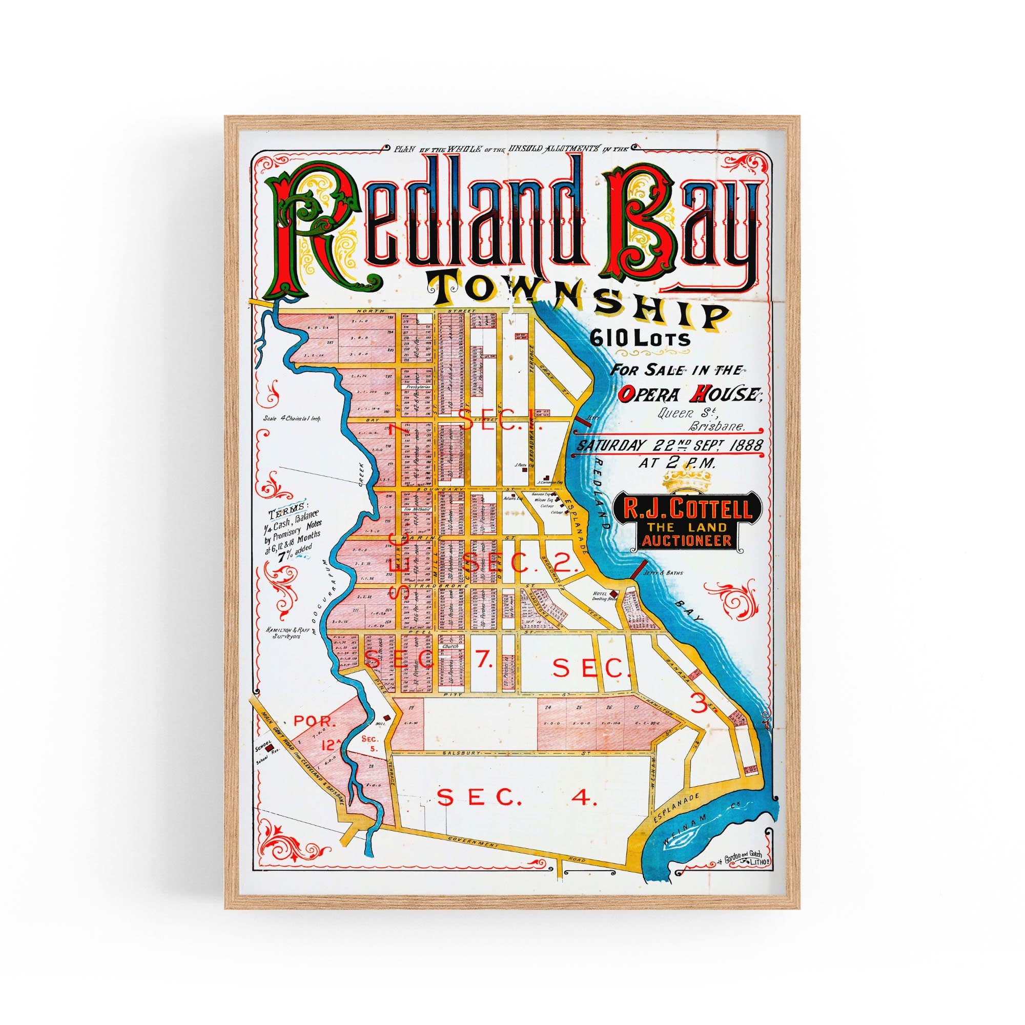 1888 Map of Redland Bay, Brisbane, Queensland – Vintage Maps