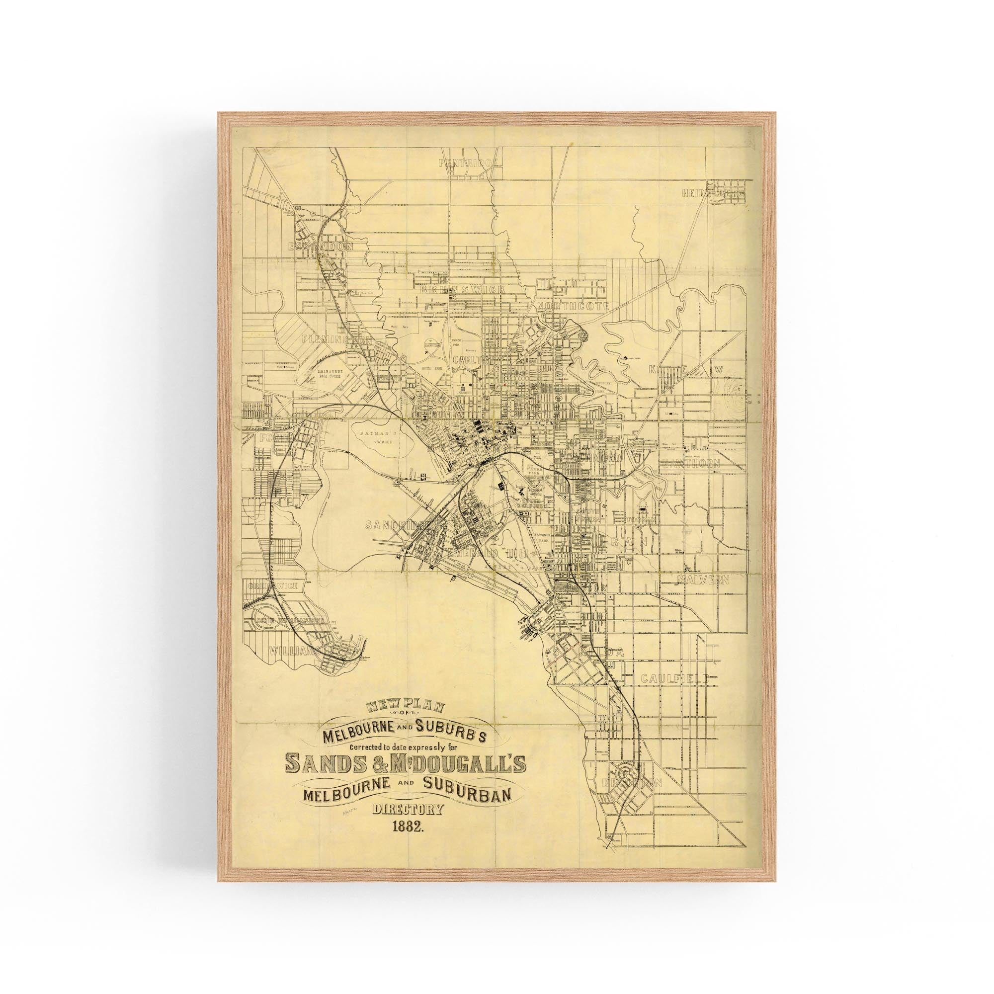 1882 Sands & McDougall Map of Melbourne and Suburbs – Vintage Maps
