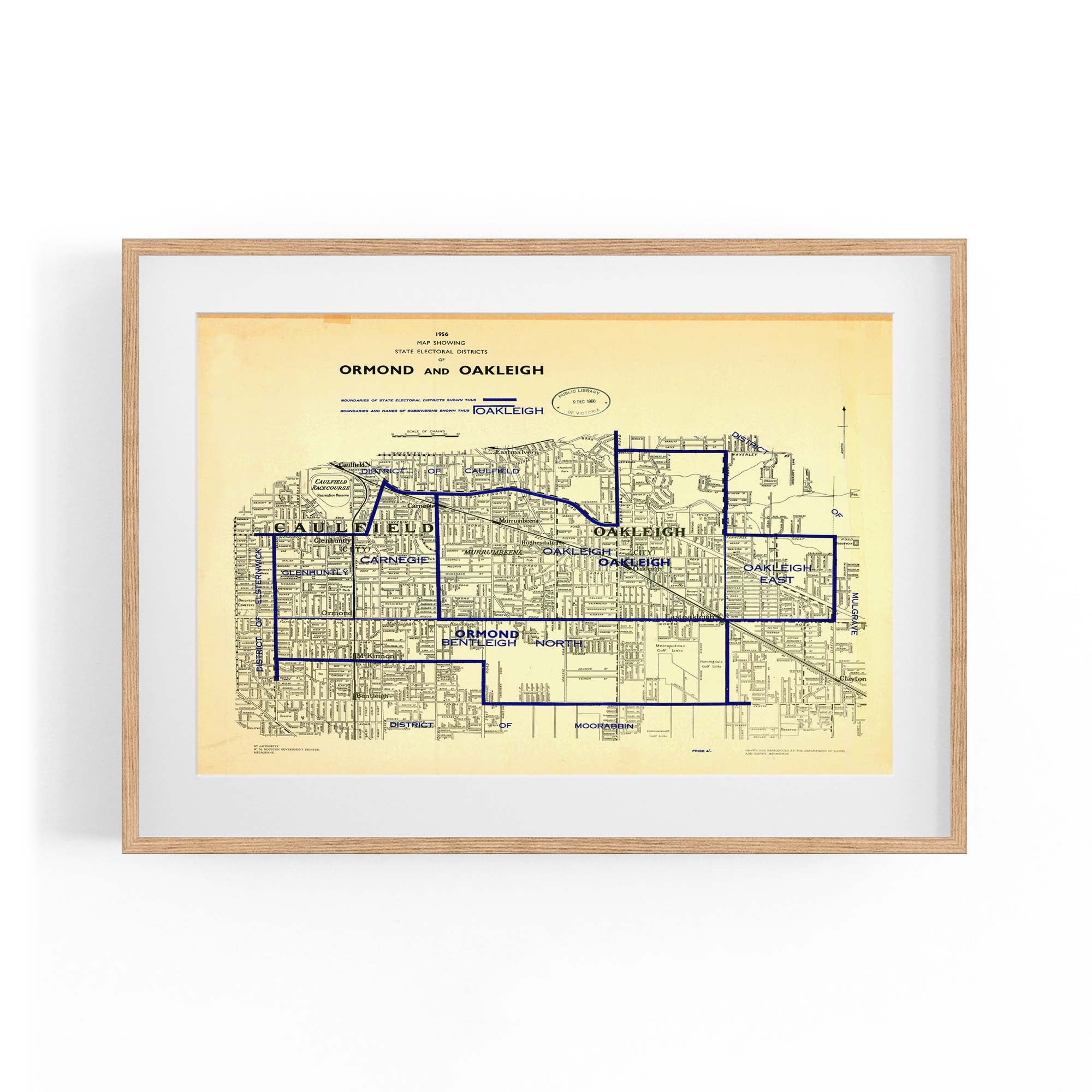 1956 Vintage Map of Oakleigh, Victoria Australia – Vintage Maps