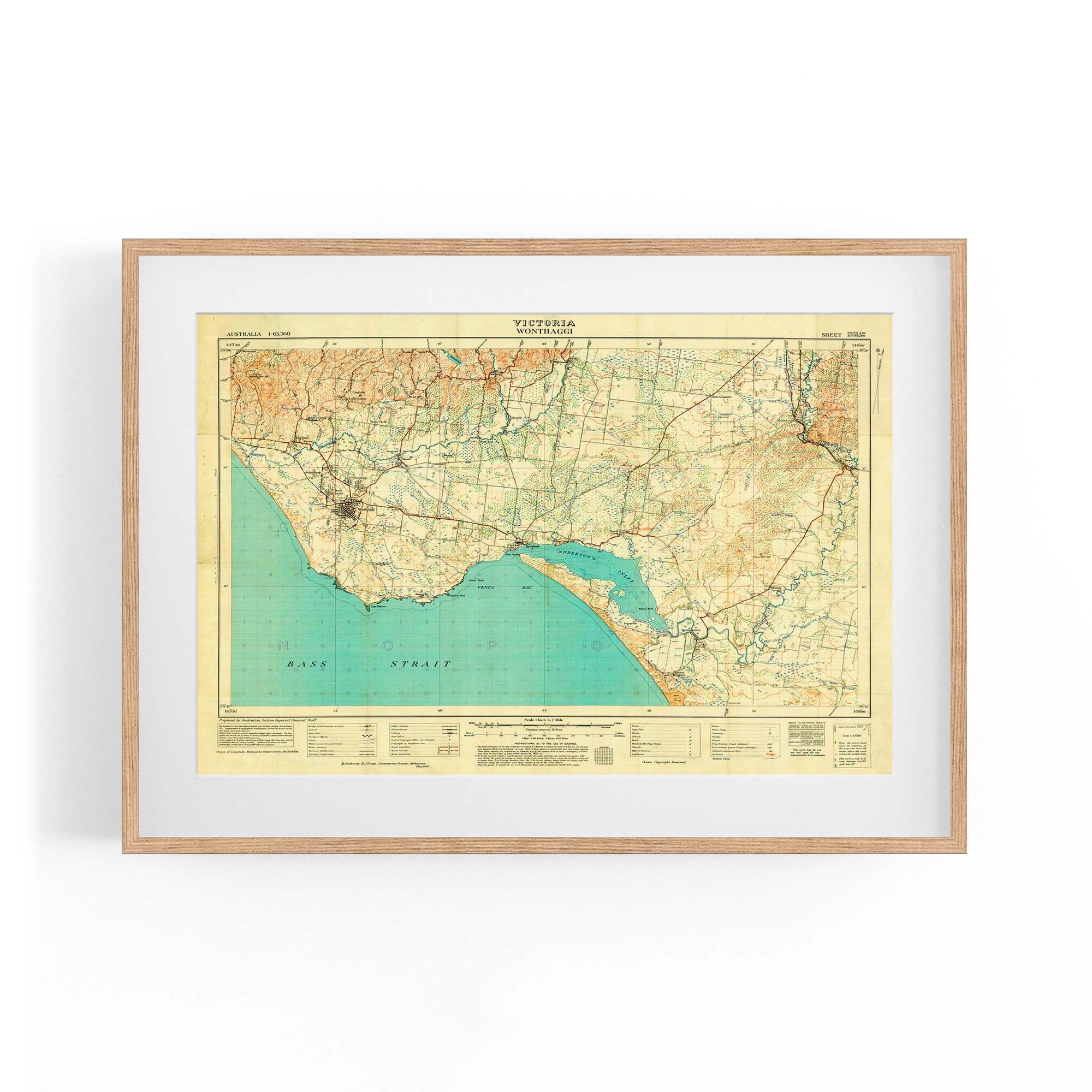 1930 Vintage Map of Wonthaggi, Victoria Australia – Vintage Maps