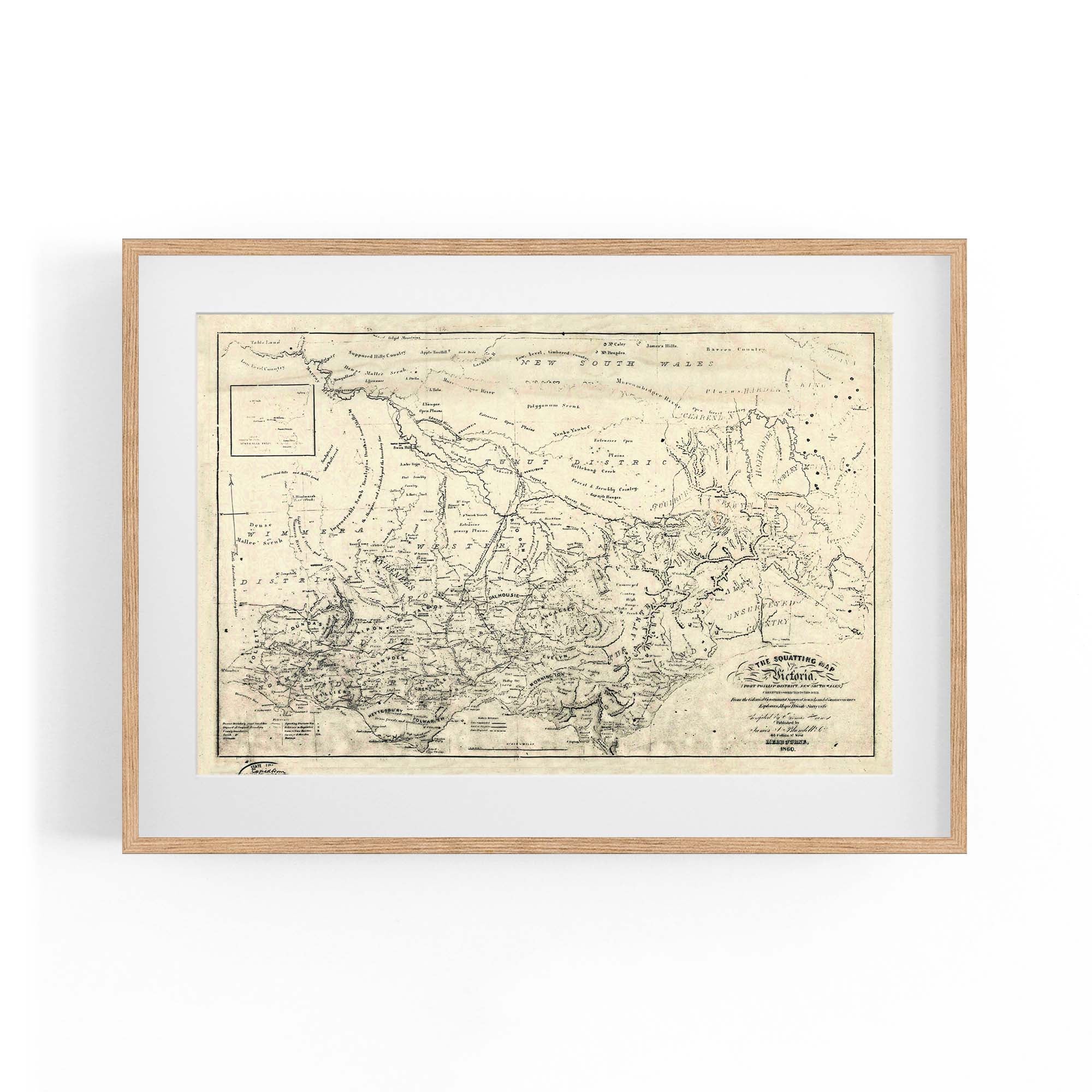 1860 Vintage Map of Victoria, Australia – Vintage Maps