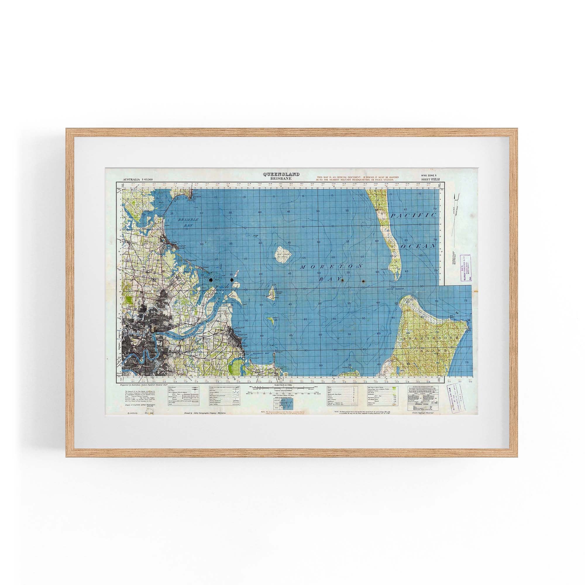 1937 Topographic Map of Brisbane, Queensland – Vintage Maps