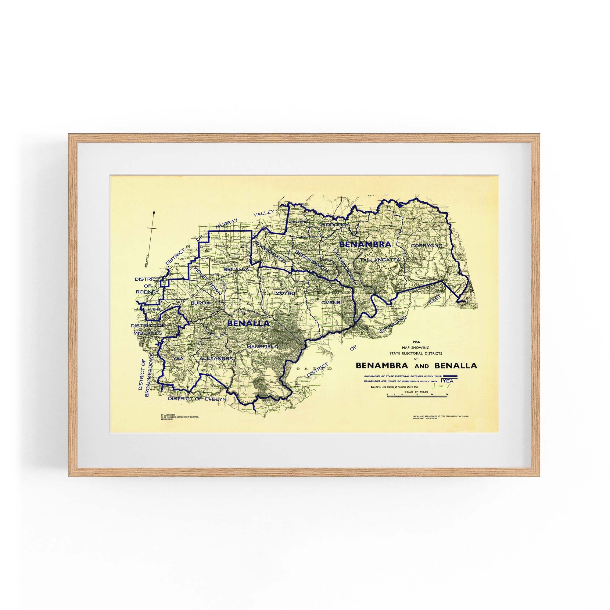 1956 Vintage Map of Benambra and Benalla, Victoria Australia – Vintage Maps