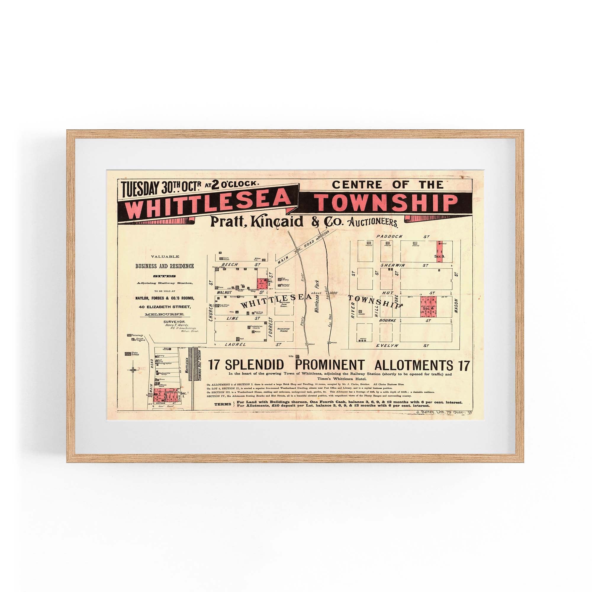 1888 Vintage Map Whittlesea, Victoria Australia – Vintage Maps