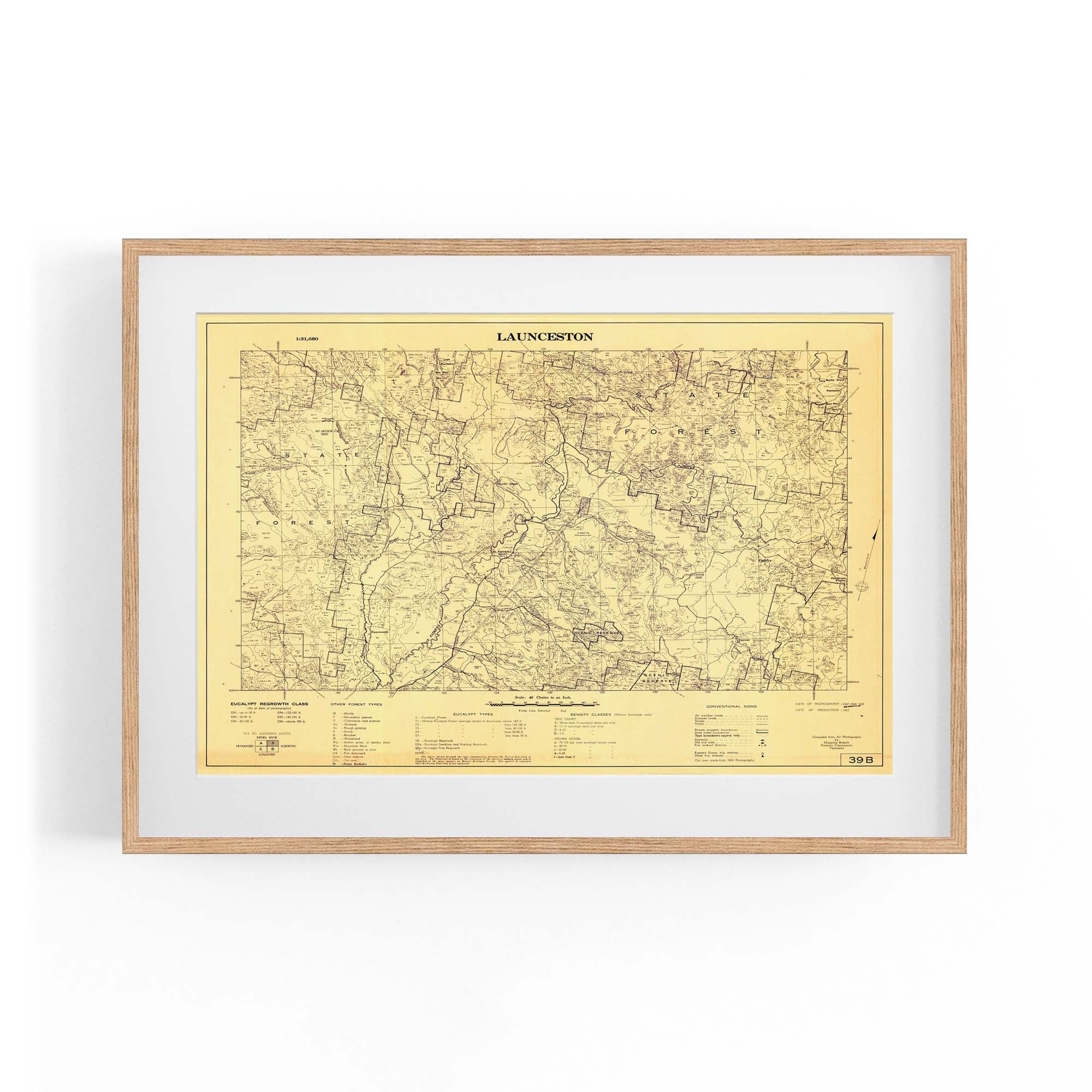 1963 Map of Myrtle Bank & Surrounds, Tasmania – Vintage Maps