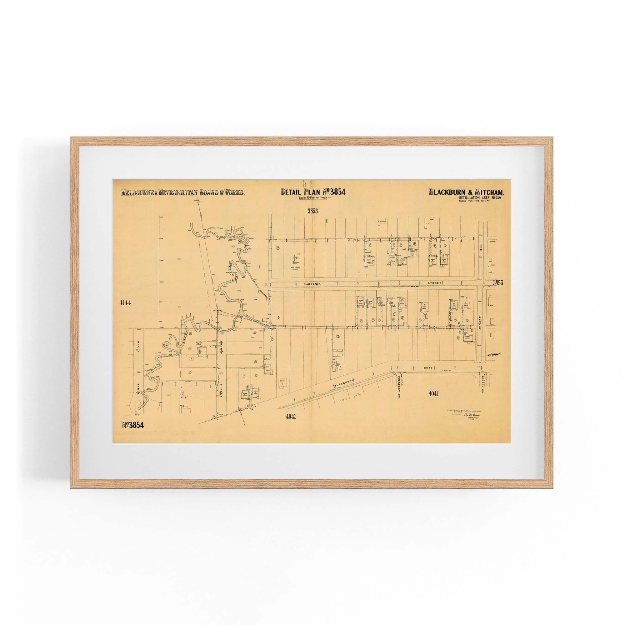 1938 Vintage Map of Blackburn, Victoria Australia – Vintage Maps