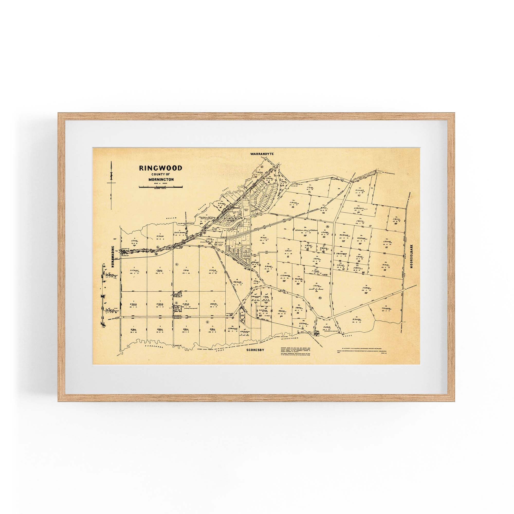 1957 Vintage Map of Ringwood, Victoria Australia – Vintage Maps