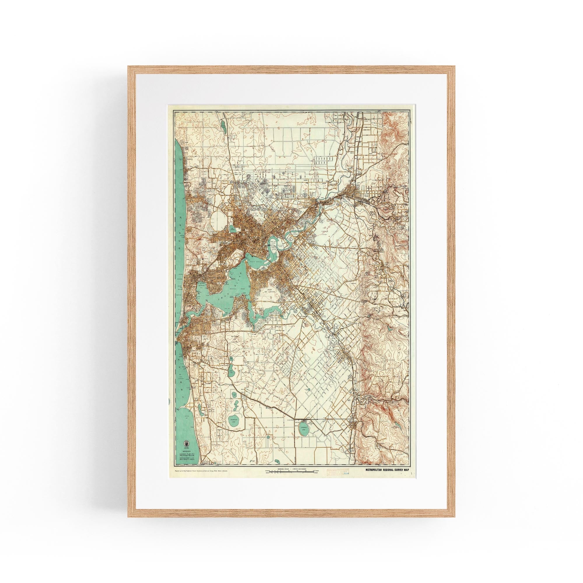 1945 Map of Perth & Surrounds, Western Australia – Vintage Maps