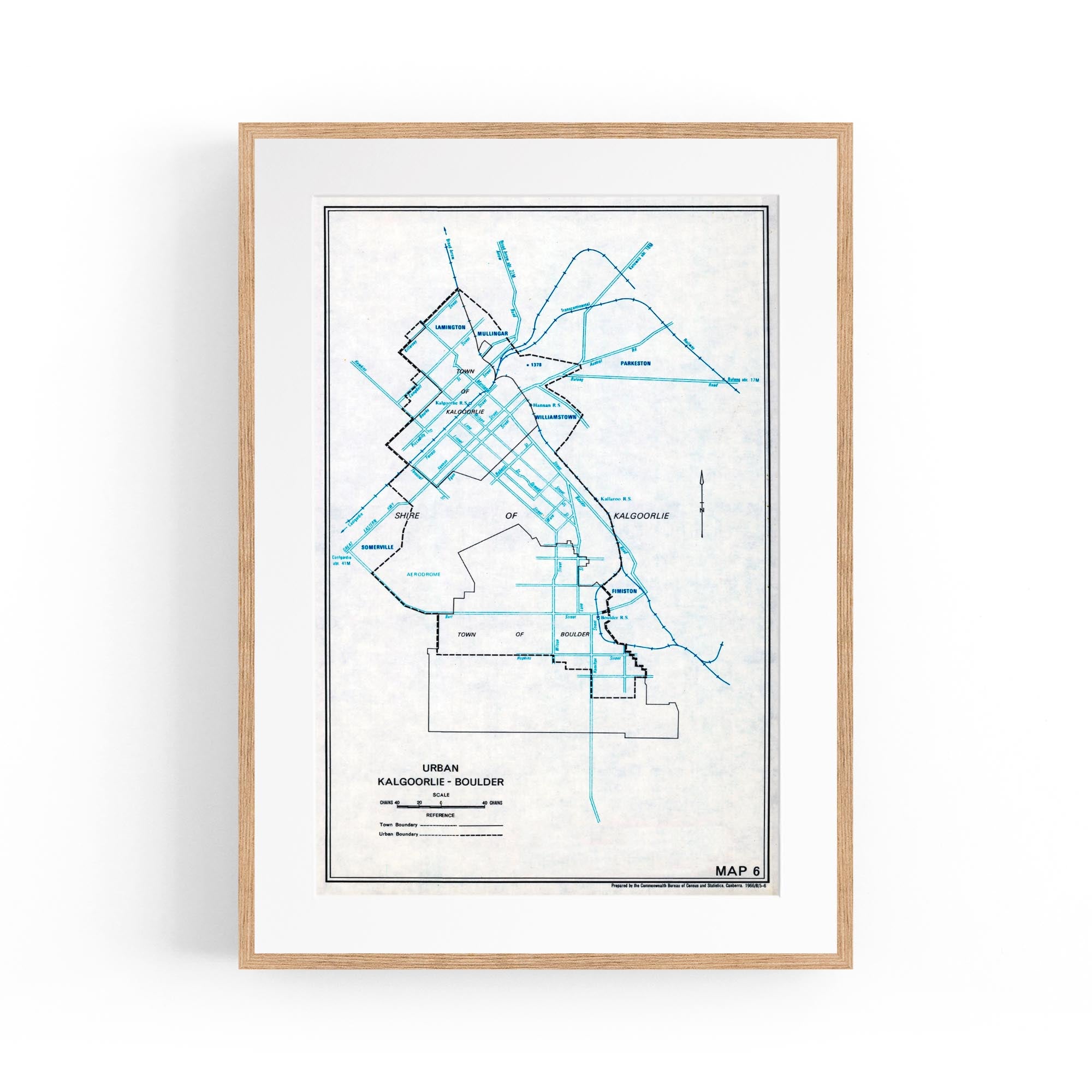 1966 Map of Kalgoorlie - Boulder & Surrounds, Western Australia ...