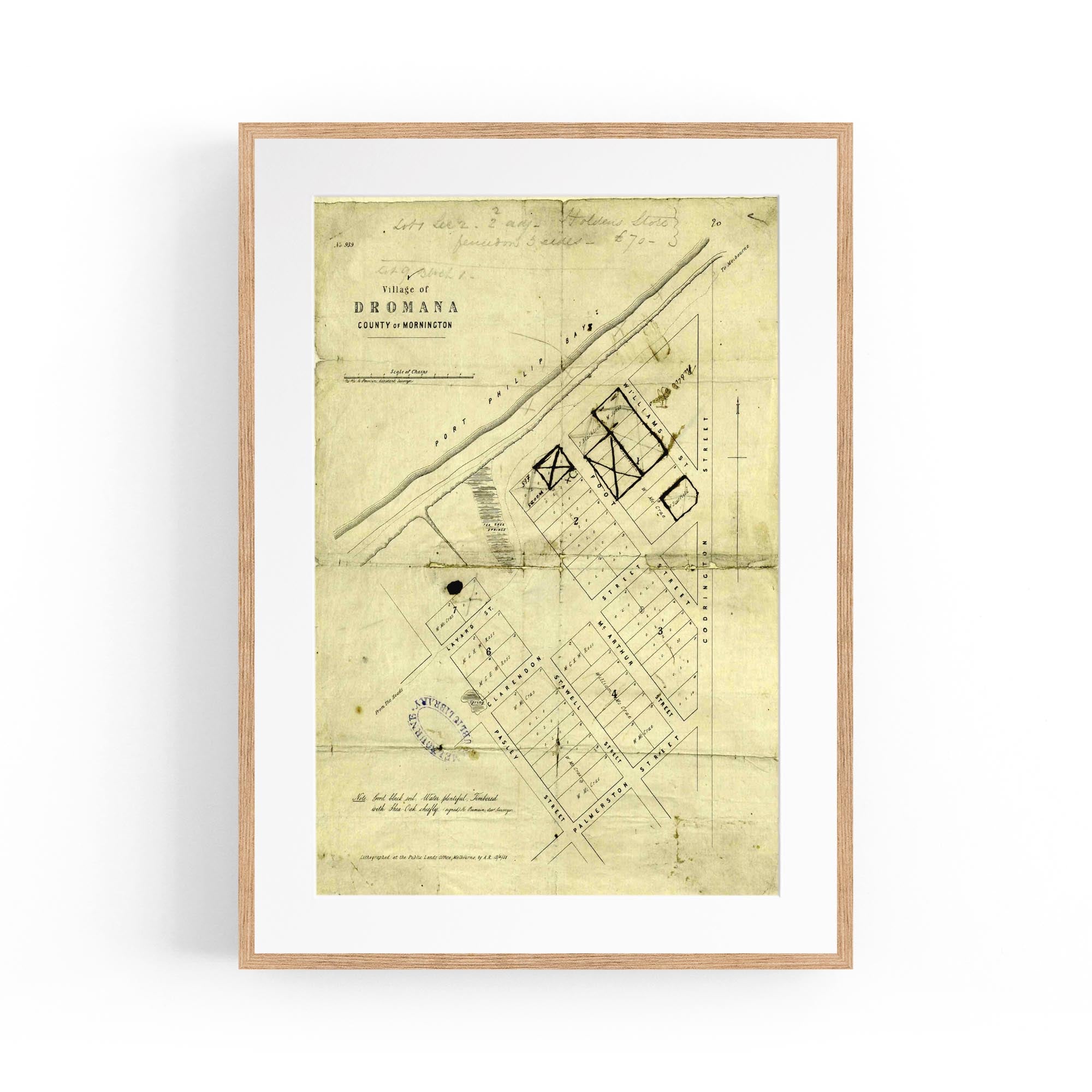 1858 Vintage Map of Dromana, Victoria – Vintage Maps