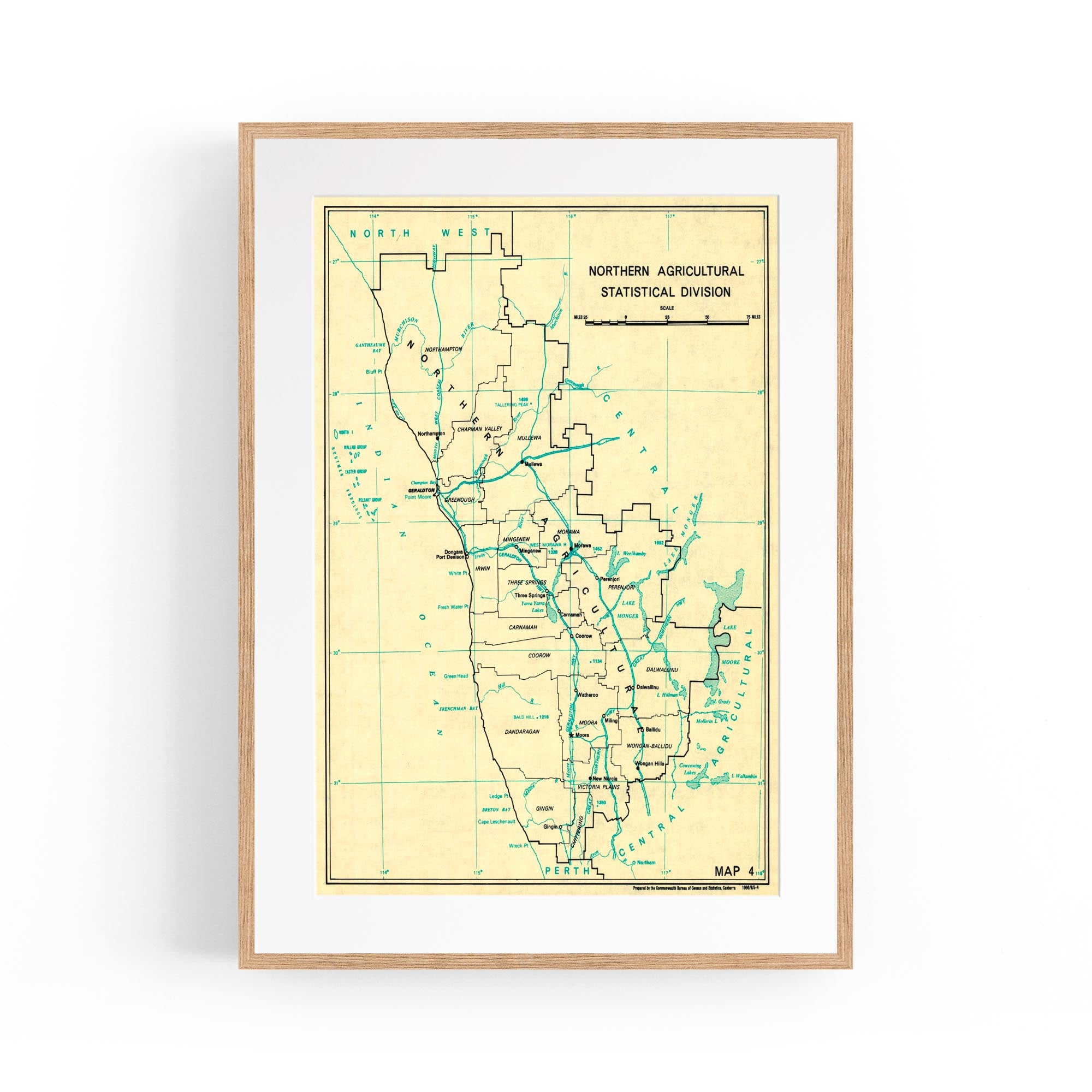 1966 Map of Geraldton & Surrounds, Western Australia – Vintage Maps