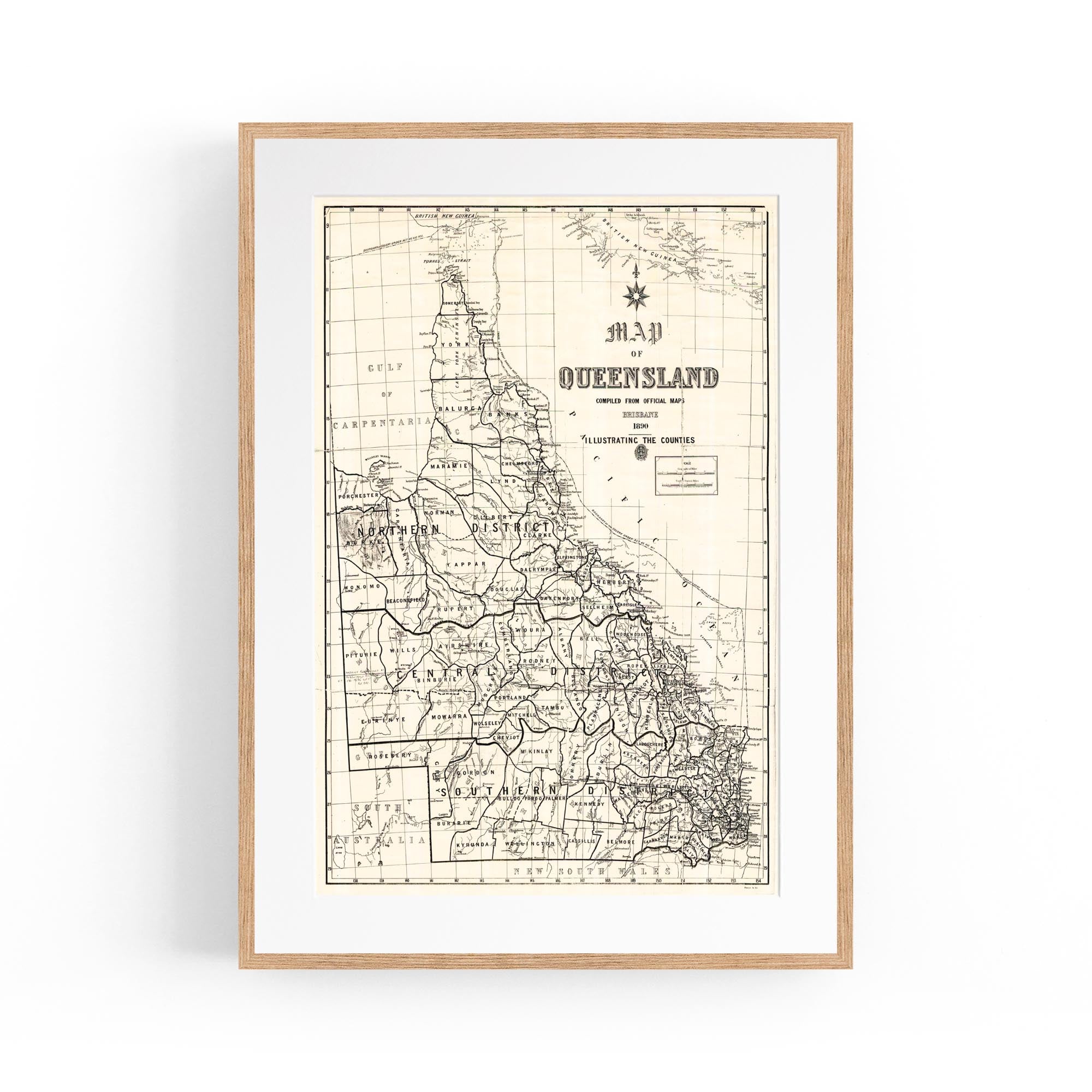 1890 State Map of Queensland – Vintage Maps