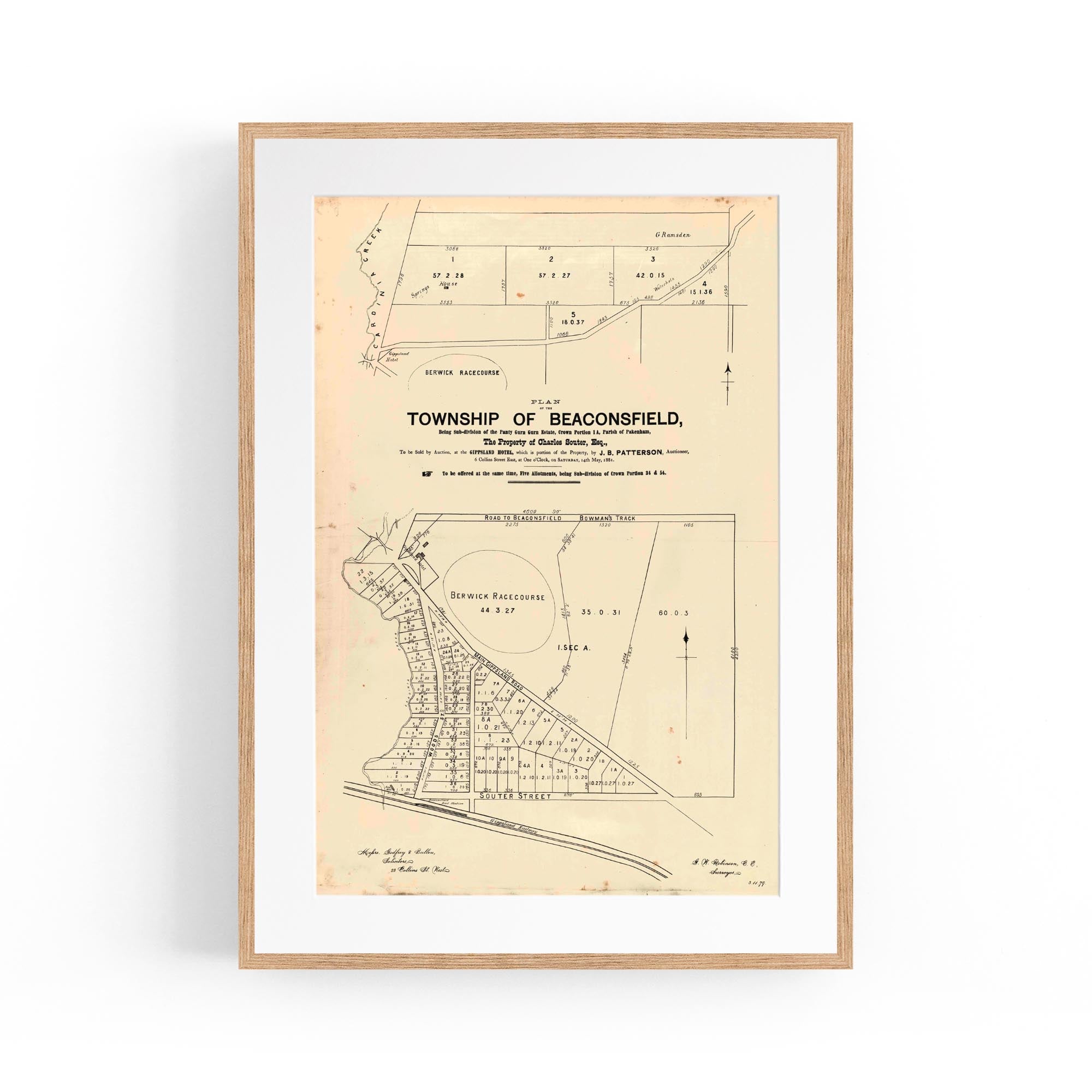 1881 Vintage Map of Beaconsfield, Victoria Australia – Vintage Maps