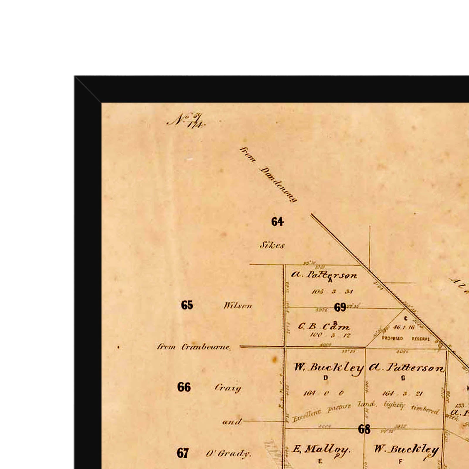 Cranbourne, Victoria Australia Vintage Map #5 (1859) – Vintage Maps