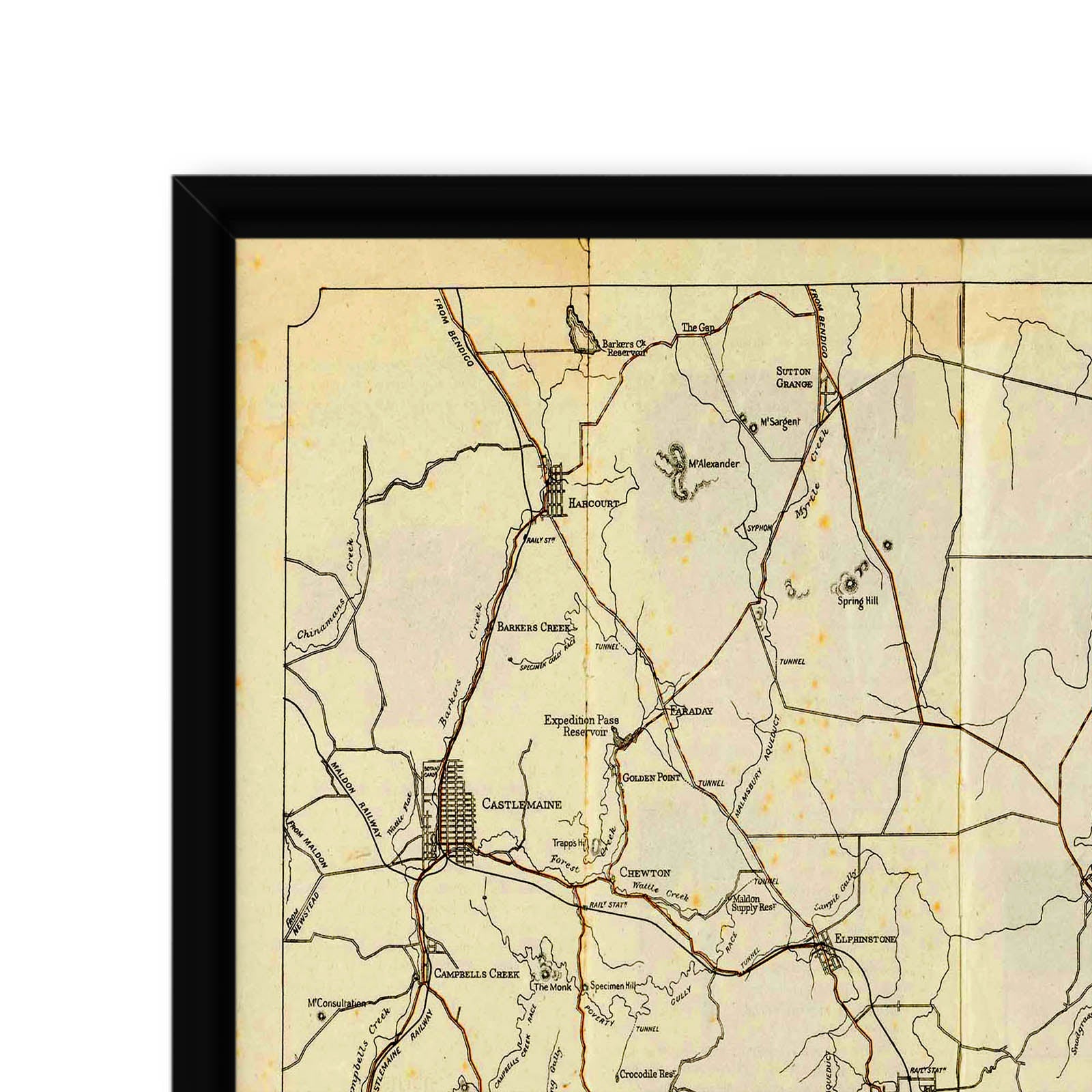 Castlemaine, Victoria Australia Vintage Map #2 (1914?) – Vintage Maps