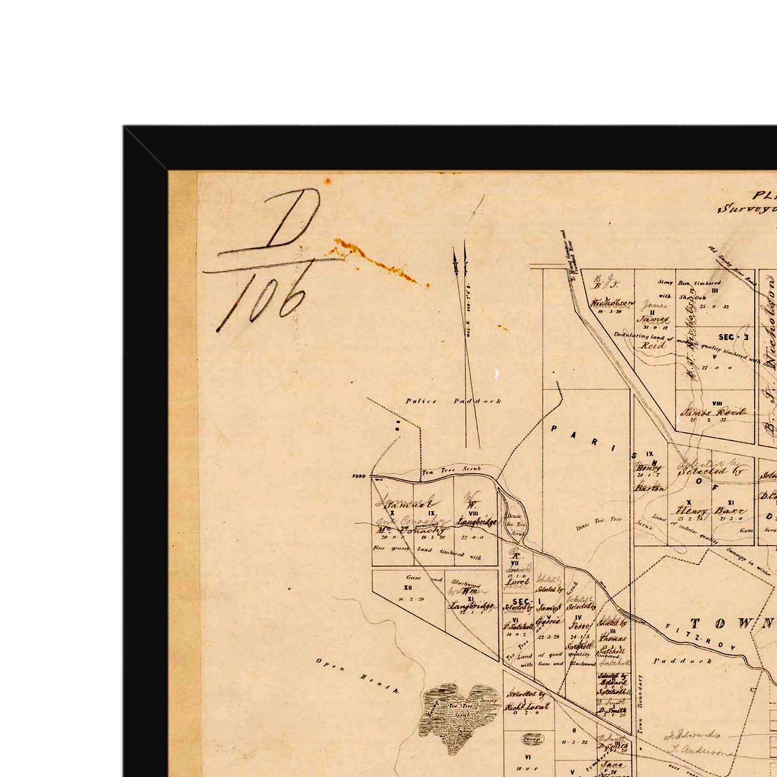 Heywood, Victoria Australia Vintage Map #2 (1855) – Vintage Maps