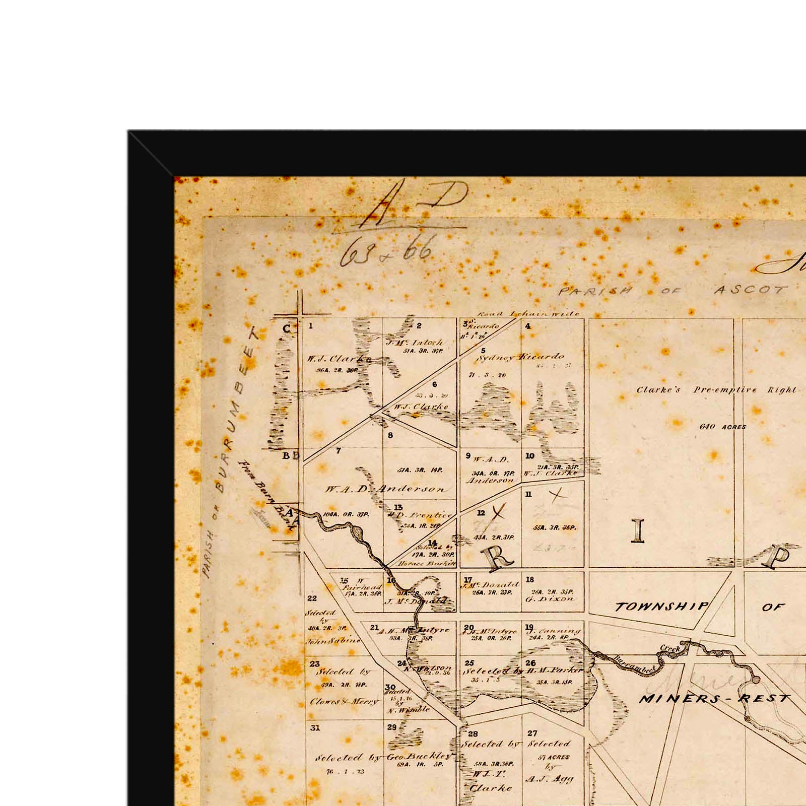 Miners Rest, Victoria Australia Vintage Map #2 (1854) – Vintage Maps