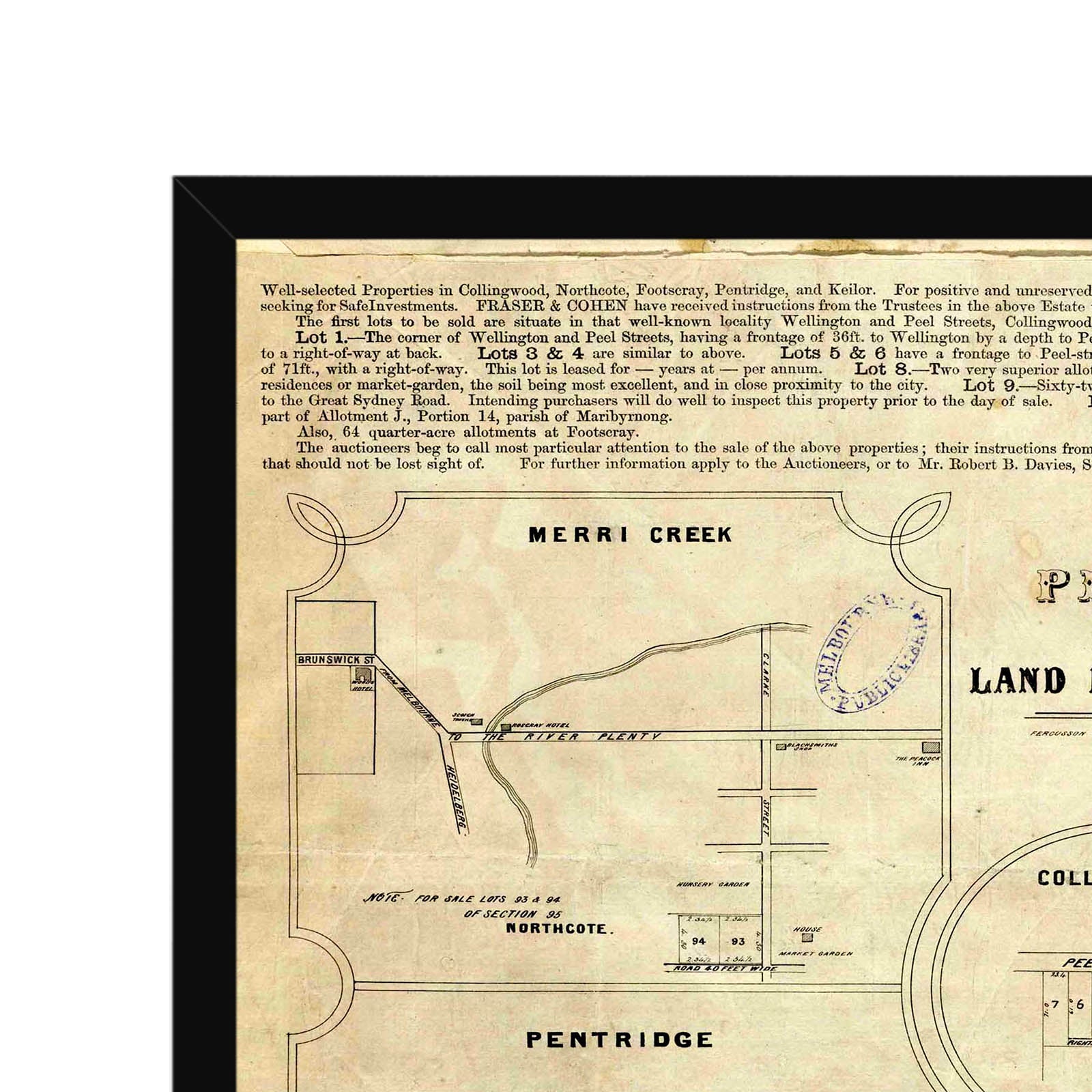 Collingwood, Victoria Australia Vintage Map #42 (18--) – Vintage Maps