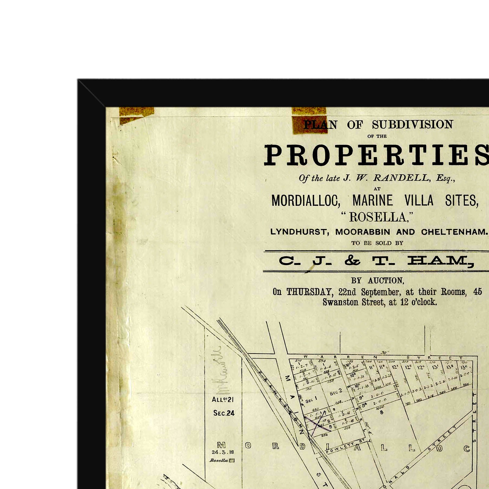 Mordialloc, Victoria Australia Vintage Map #9 (188-?) – Vintage Maps