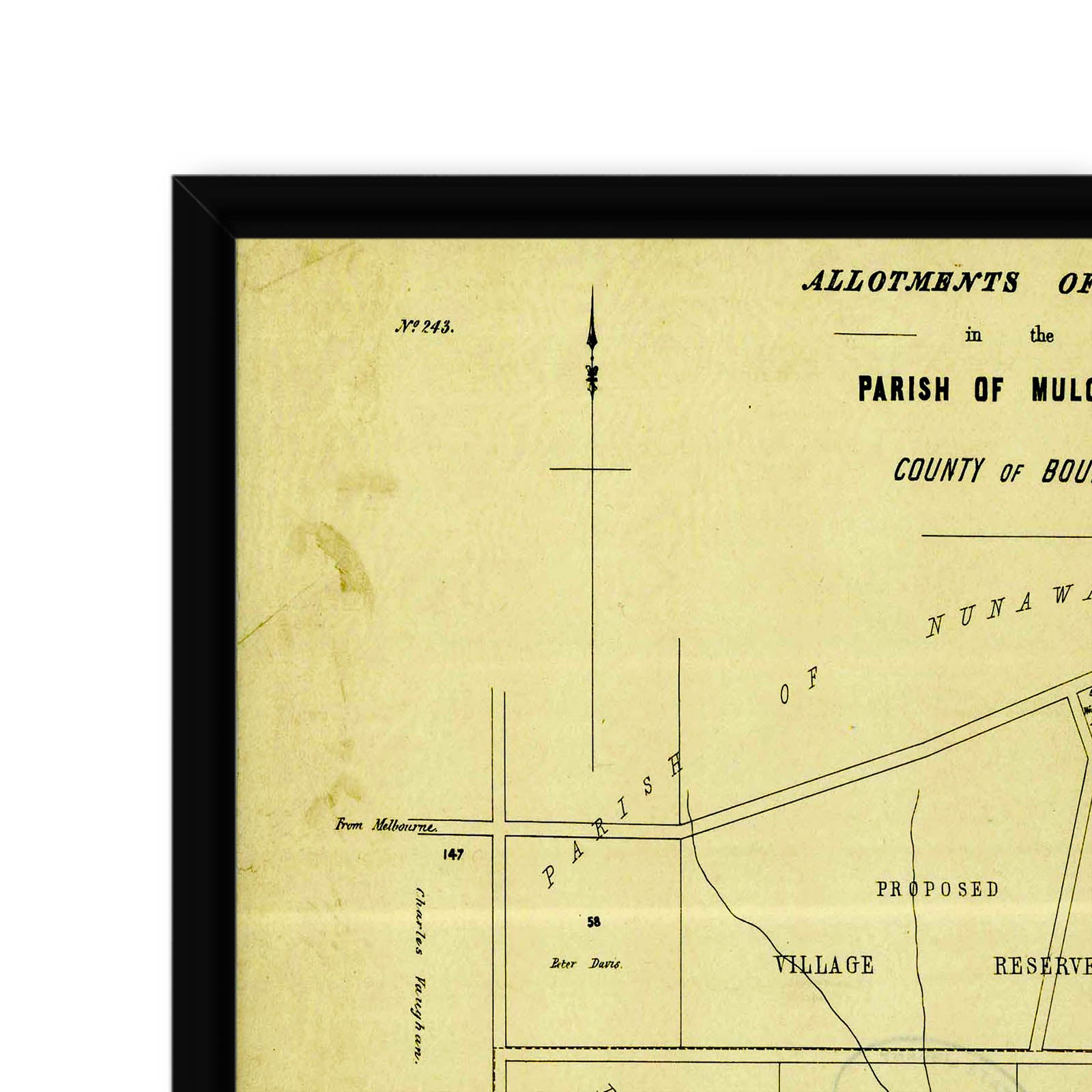 Mulgrave, Victoria Australia Vintage Map #2 (1855) – Vintage Maps
