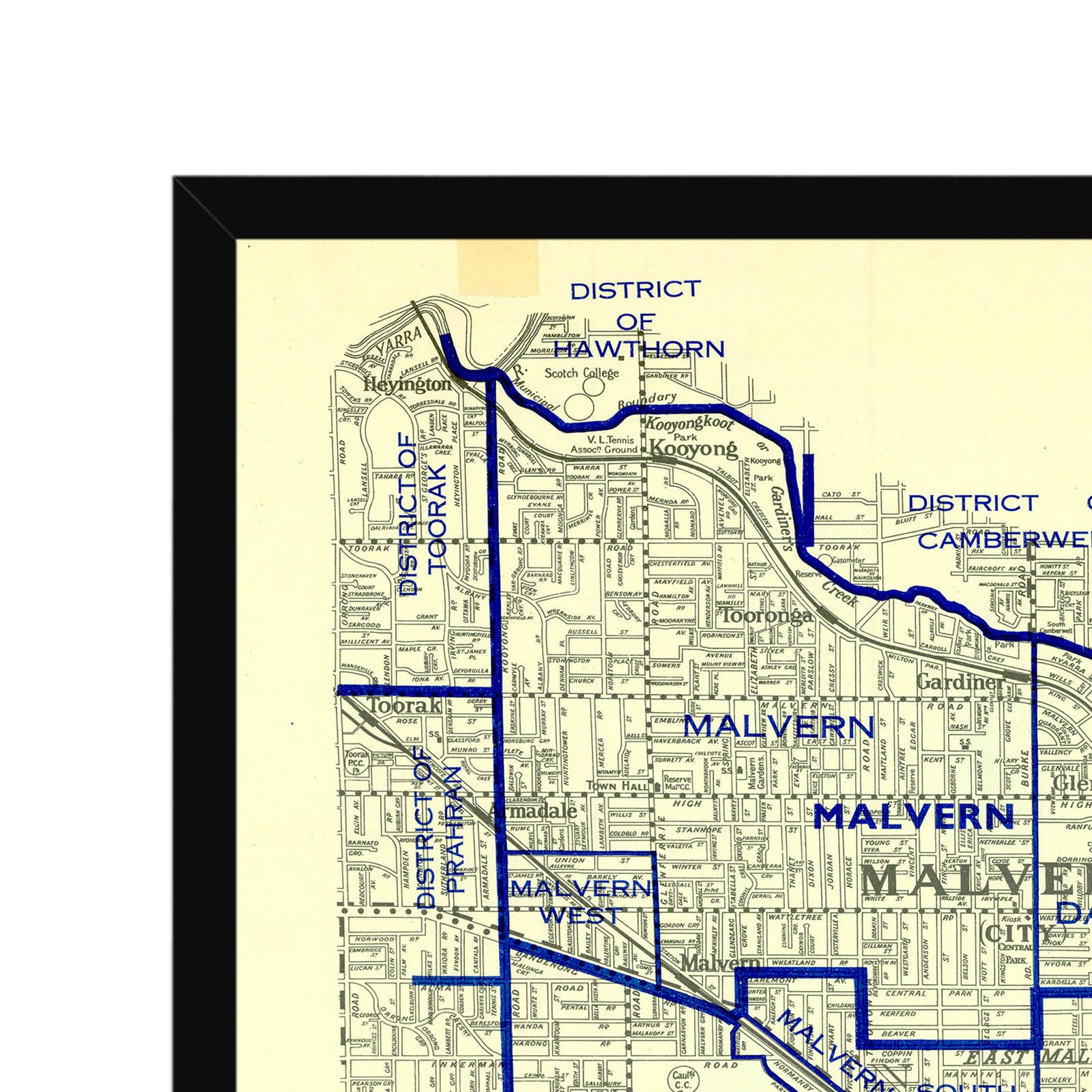Malvern, Victoria Australia Vintage Map #62 (1956) – Vintage Maps