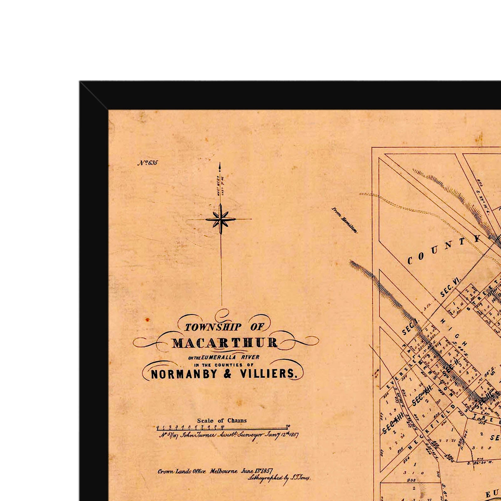 MacArthur, Victoria Australia Vintage Map #2 (1857) – Vintage Maps
