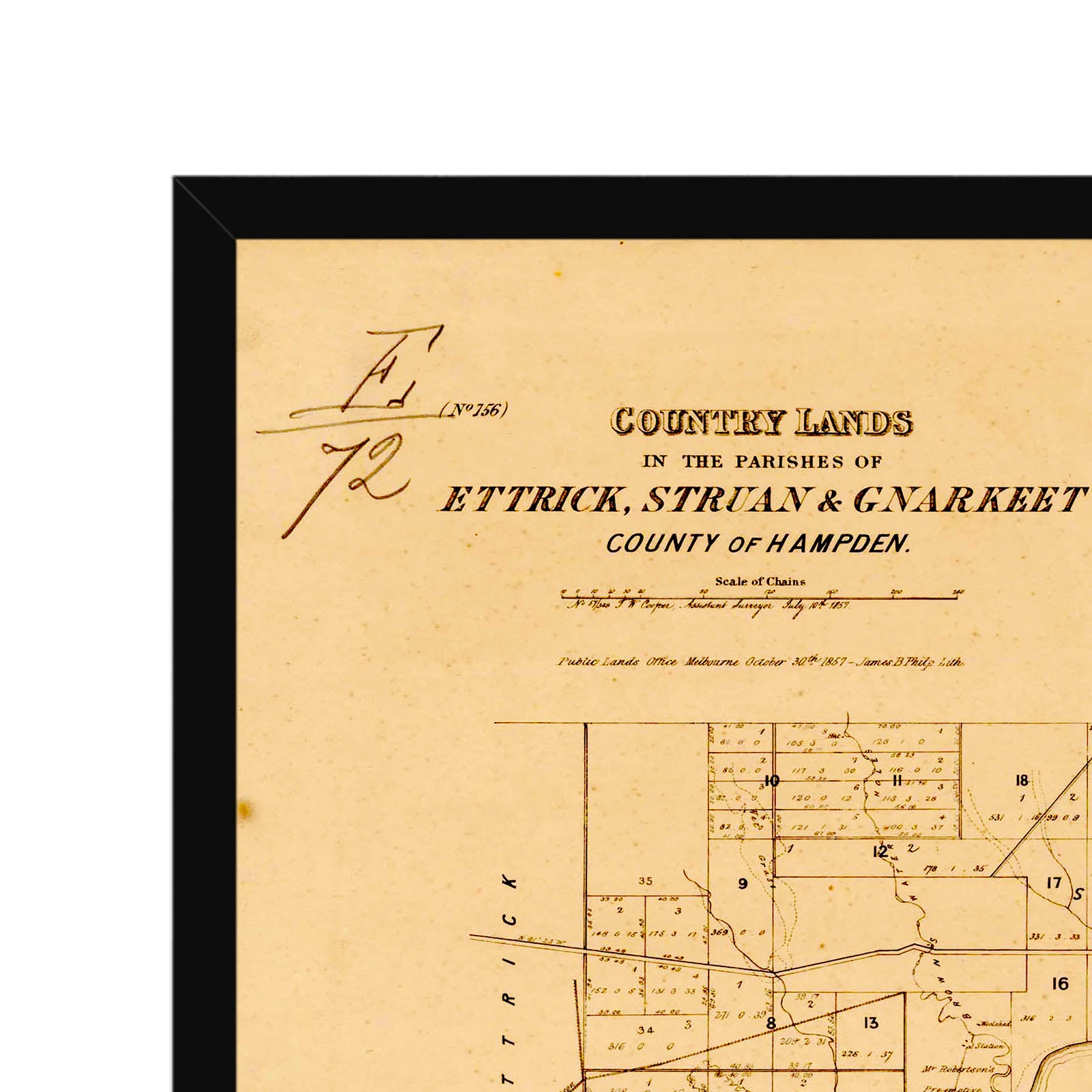 Lismore, Victoria Australia Vintage Map #1 (1857) – Vintage Maps