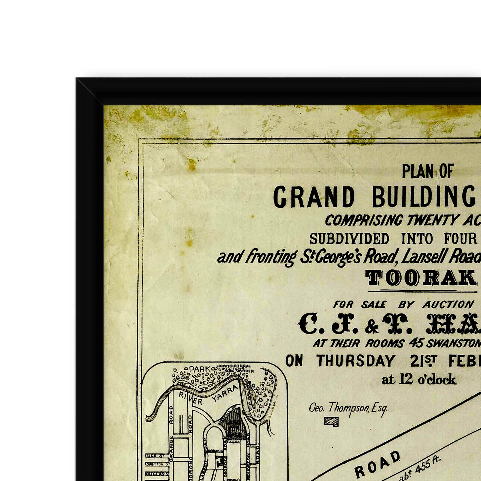 Toorak, Victoria Australia Vintage Map #31 (1884?) – Vintage Maps