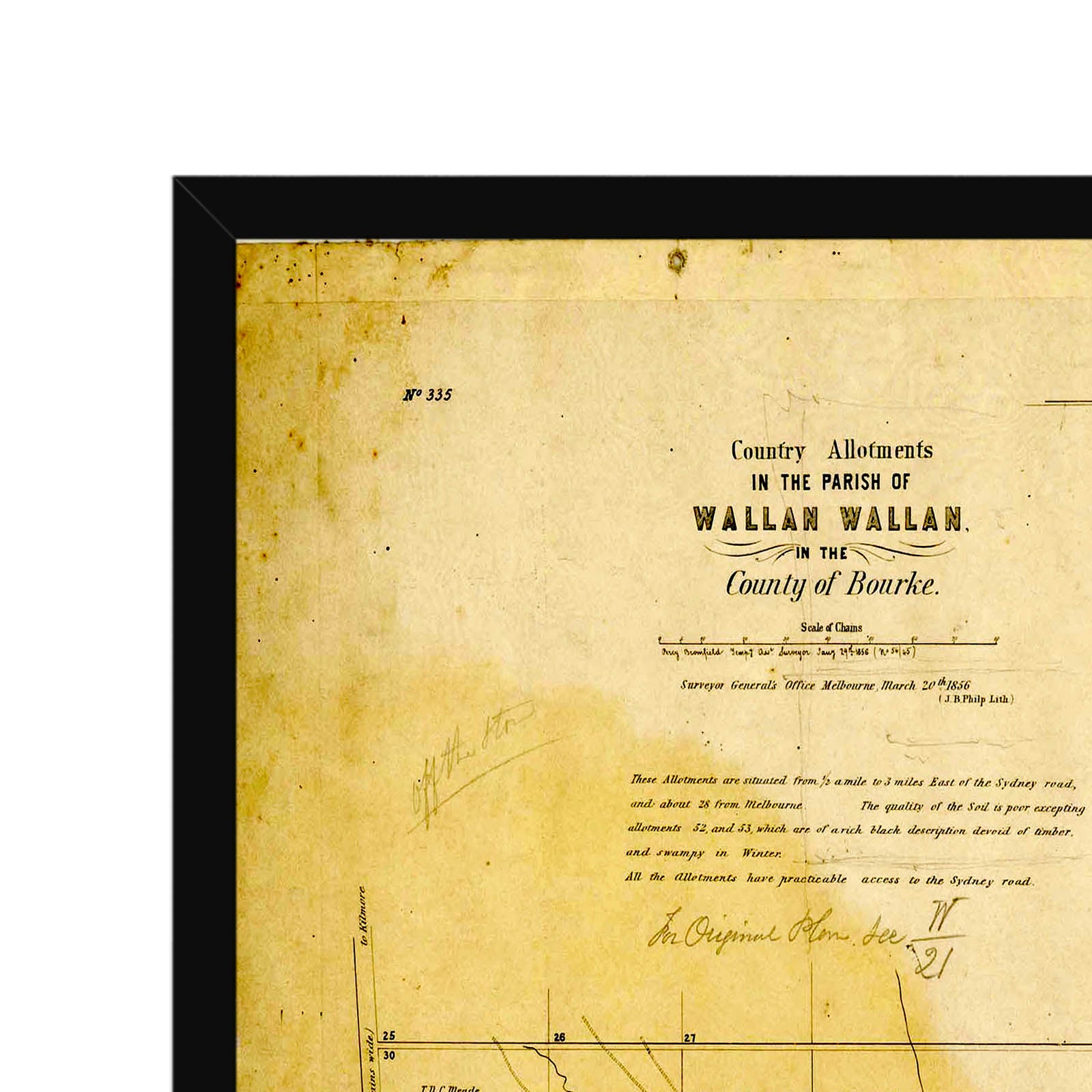 Wallan, Victoria Australia Vintage Map #9 (1856) – Vintage Maps