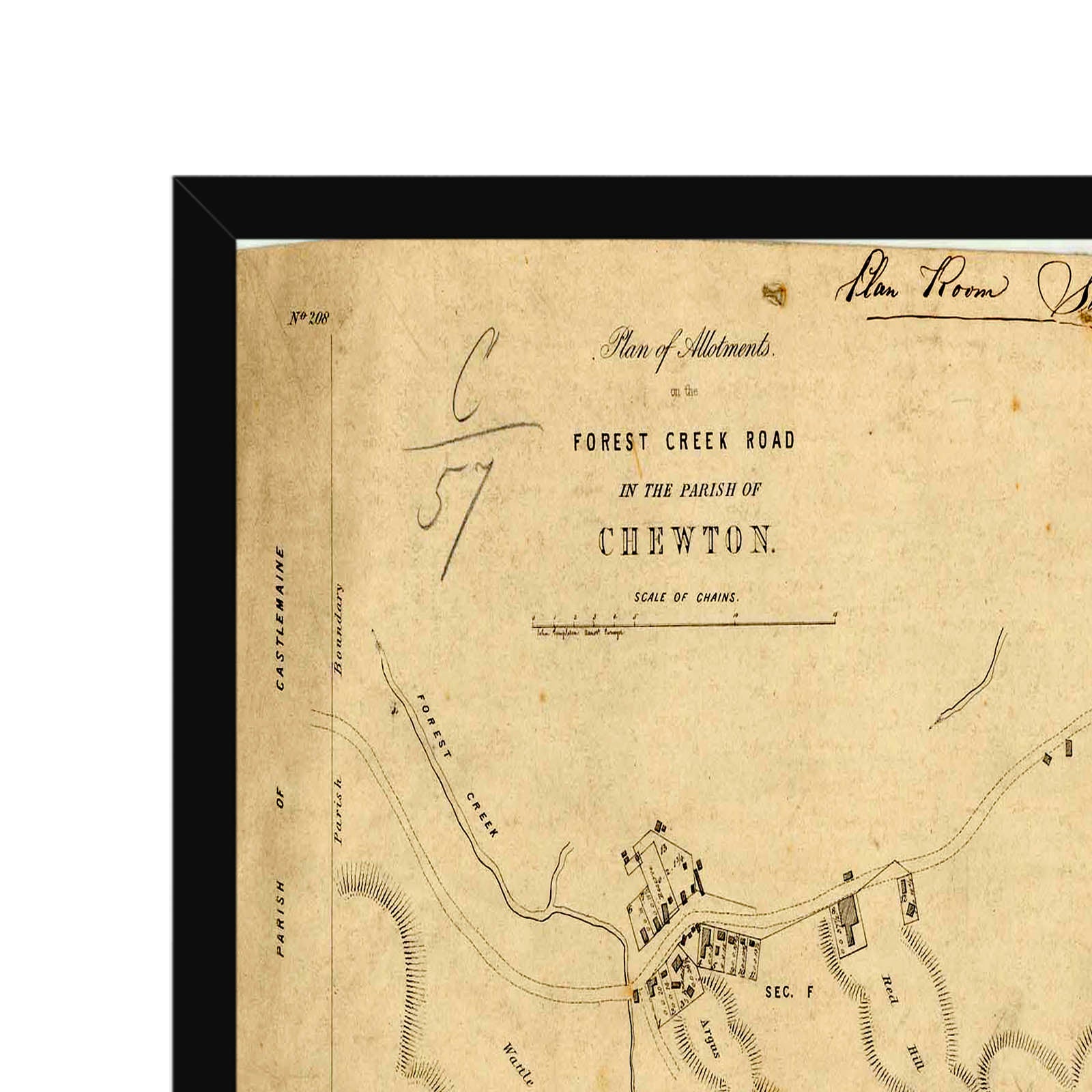 Chewton, Victoria Australia Vintage Map #5 (1856) – Vintage Maps