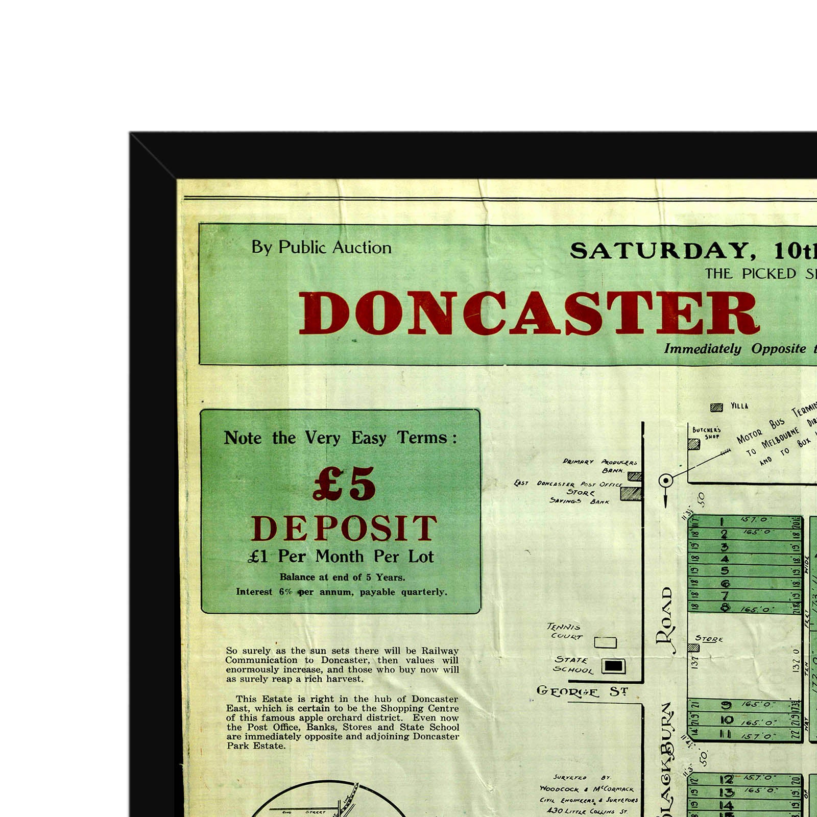 Doncaster, Victoria Australia Vintage Map #12 (1925) – Vintage Maps