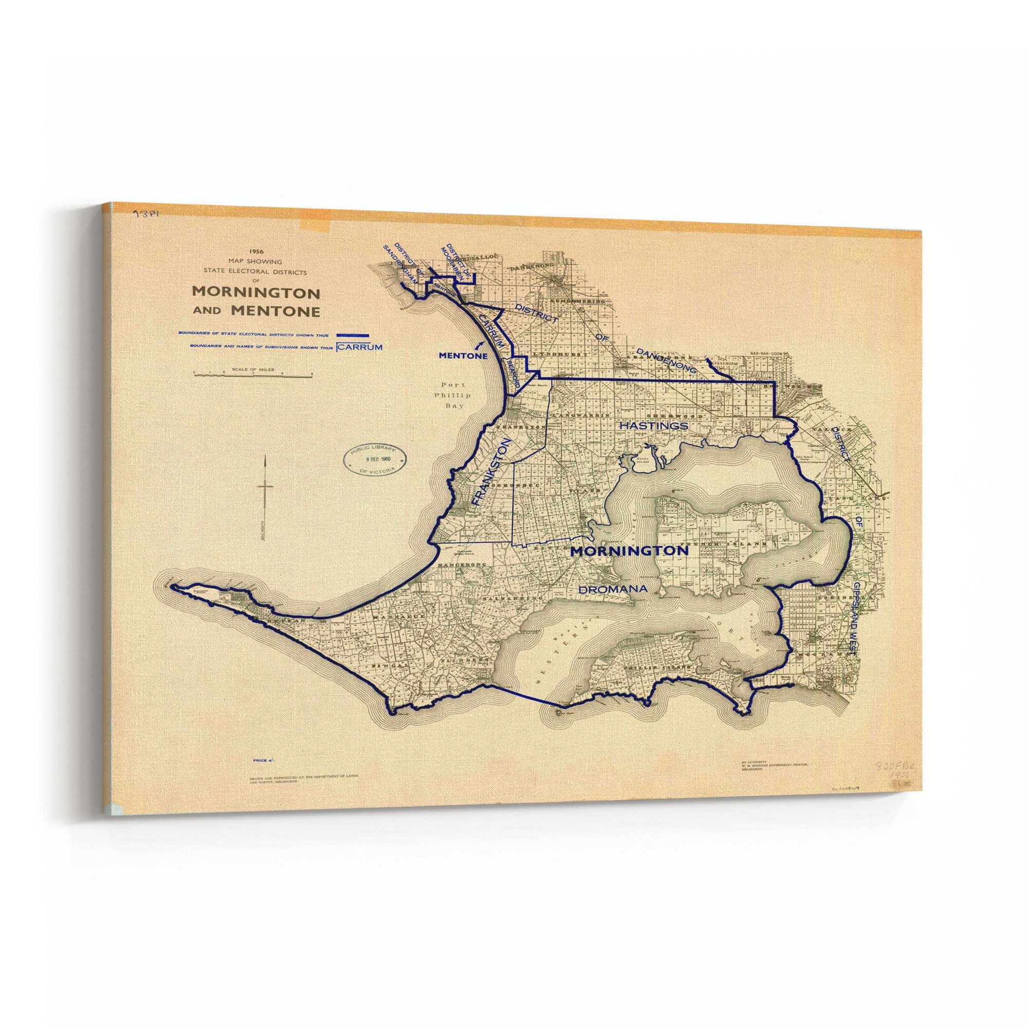 1956 Map of the Mornington Peninsula & Surrounds – Vintage Maps