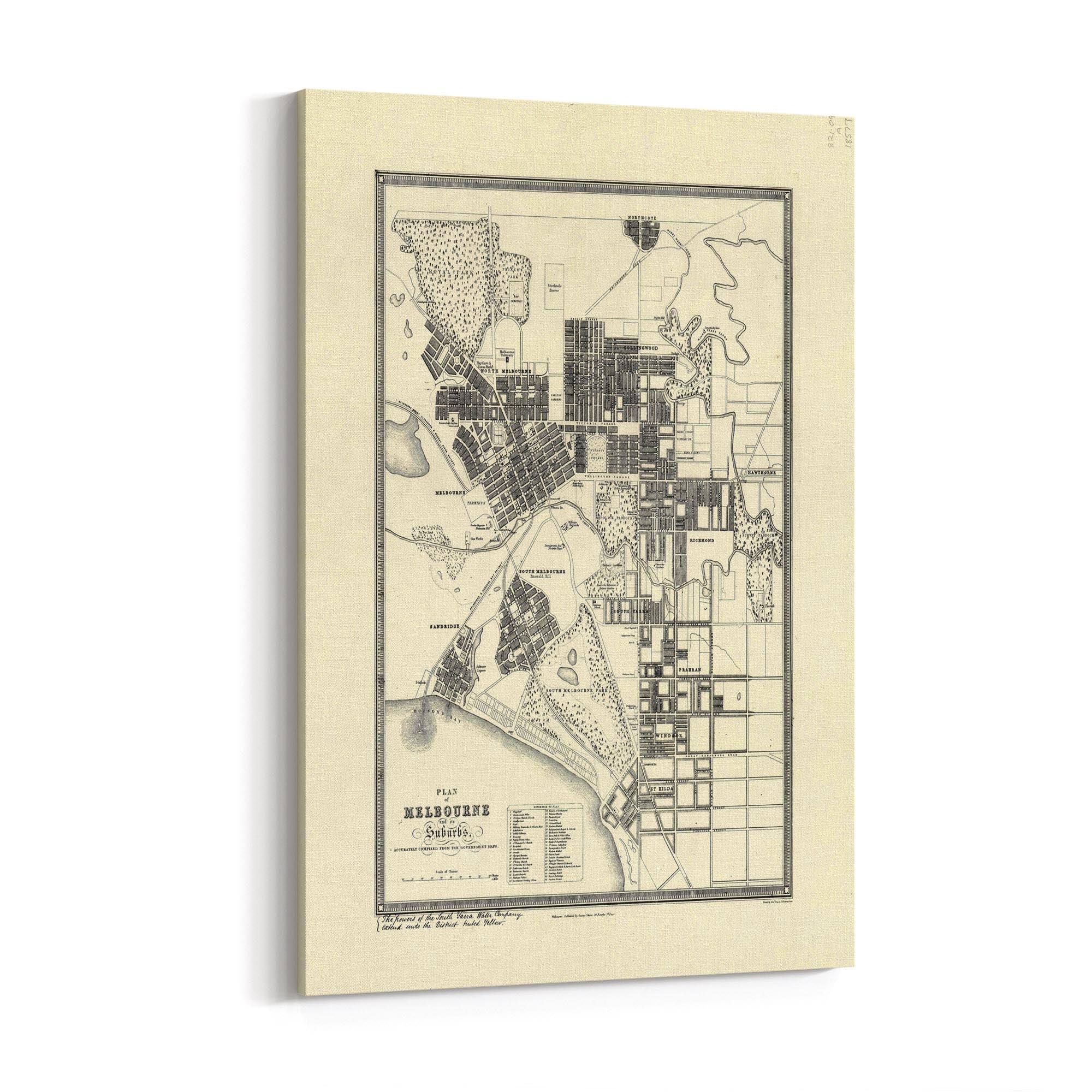 1857 Map of Melbourne and Suburbs – Vintage Maps
