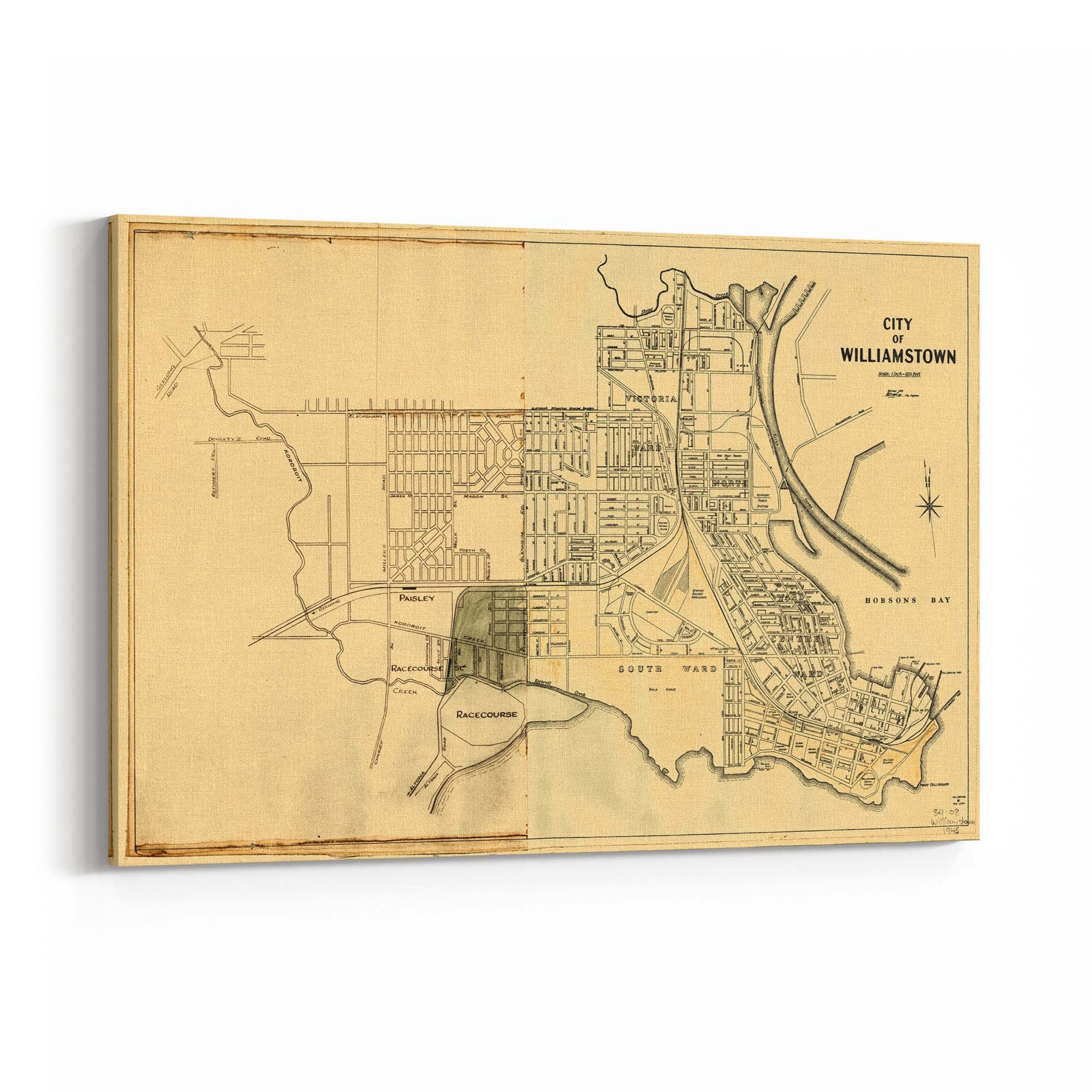 1945 Vintage Map of Williamstown, Victoria – Vintage Maps